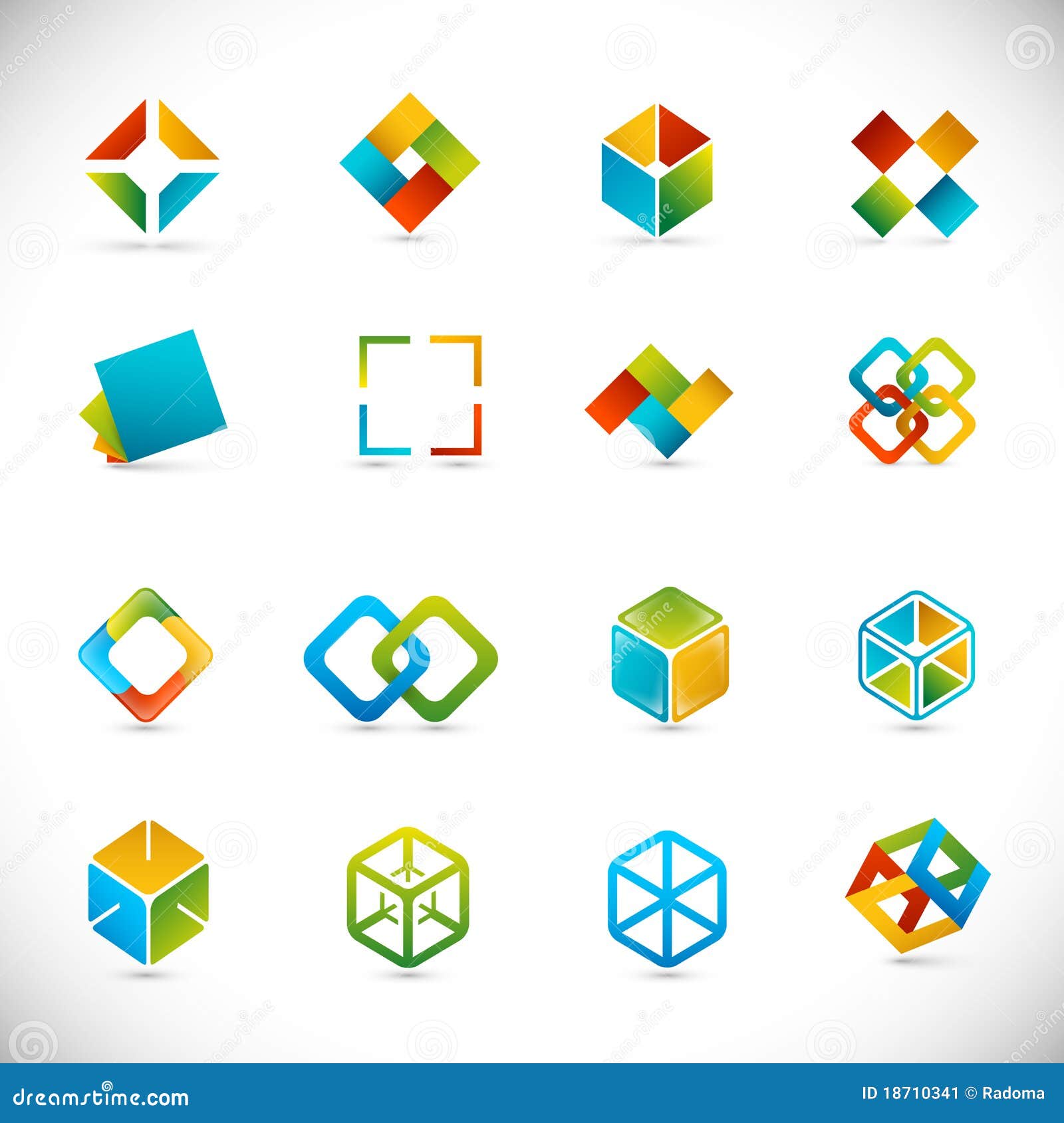 Design elements - cubes stock vector. Illustration of icons - 18710341