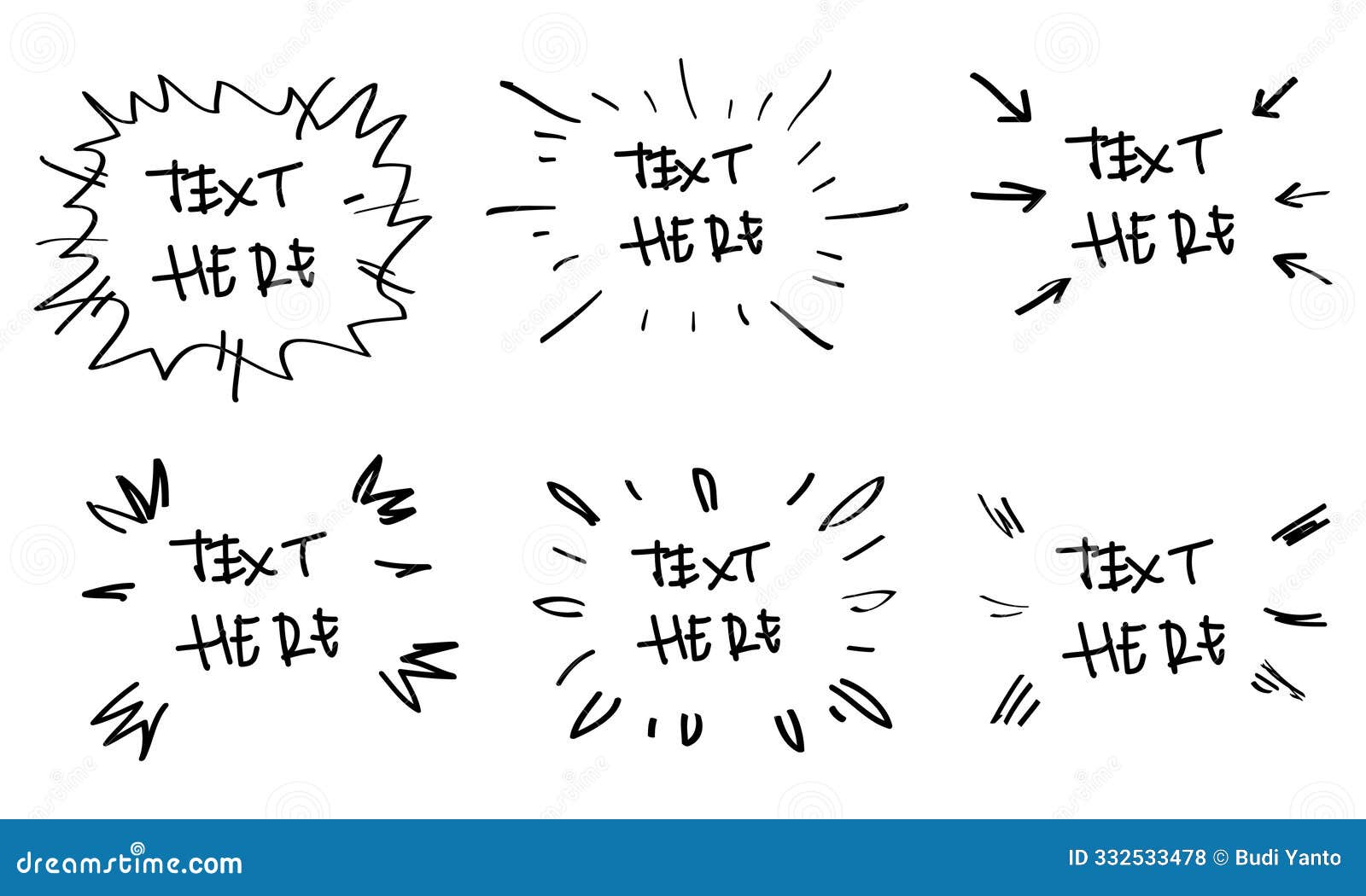 Doodle Emphasis Elements For Concept Design On Set. Isolated On White ...