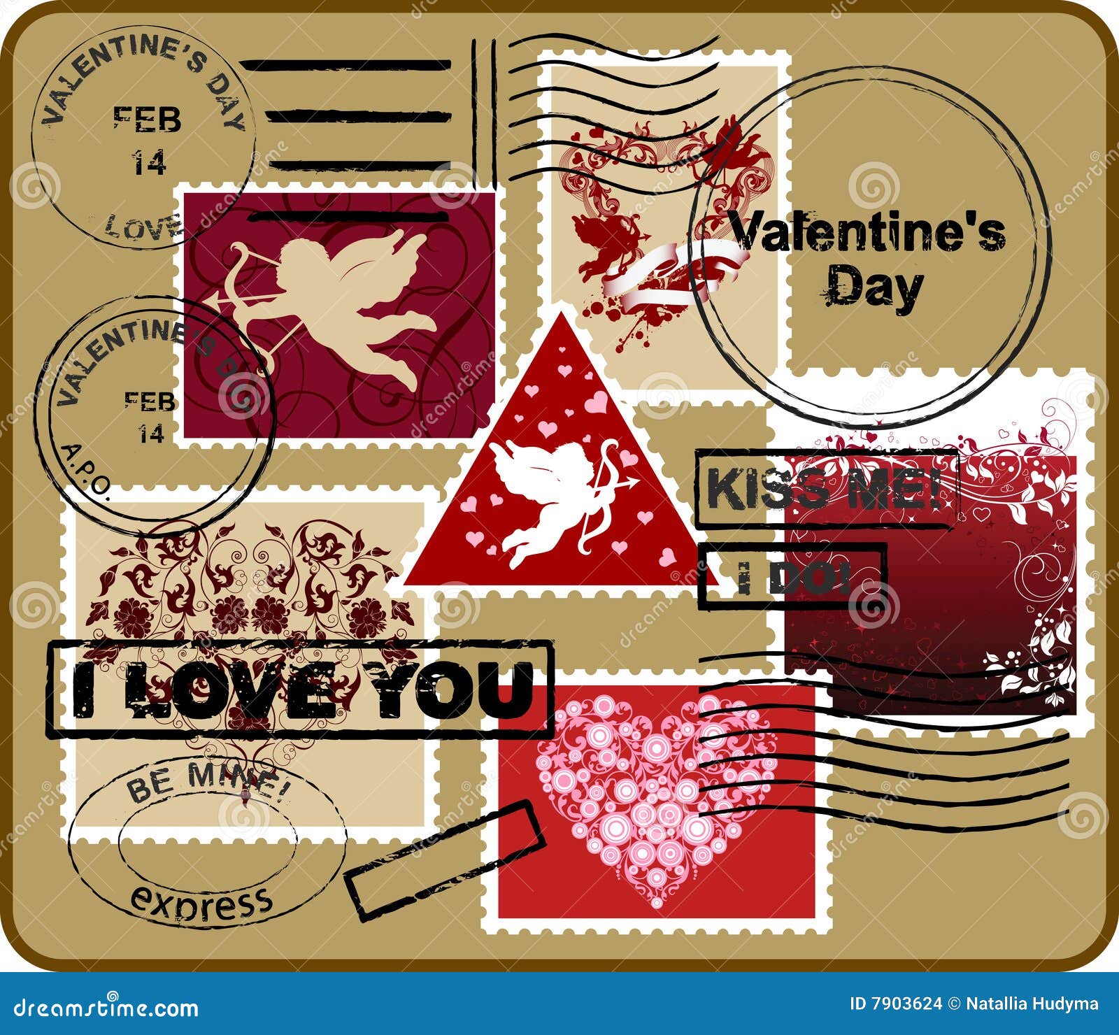 Design Elements for Envelope. Valentine S Day. Stock Vector ...