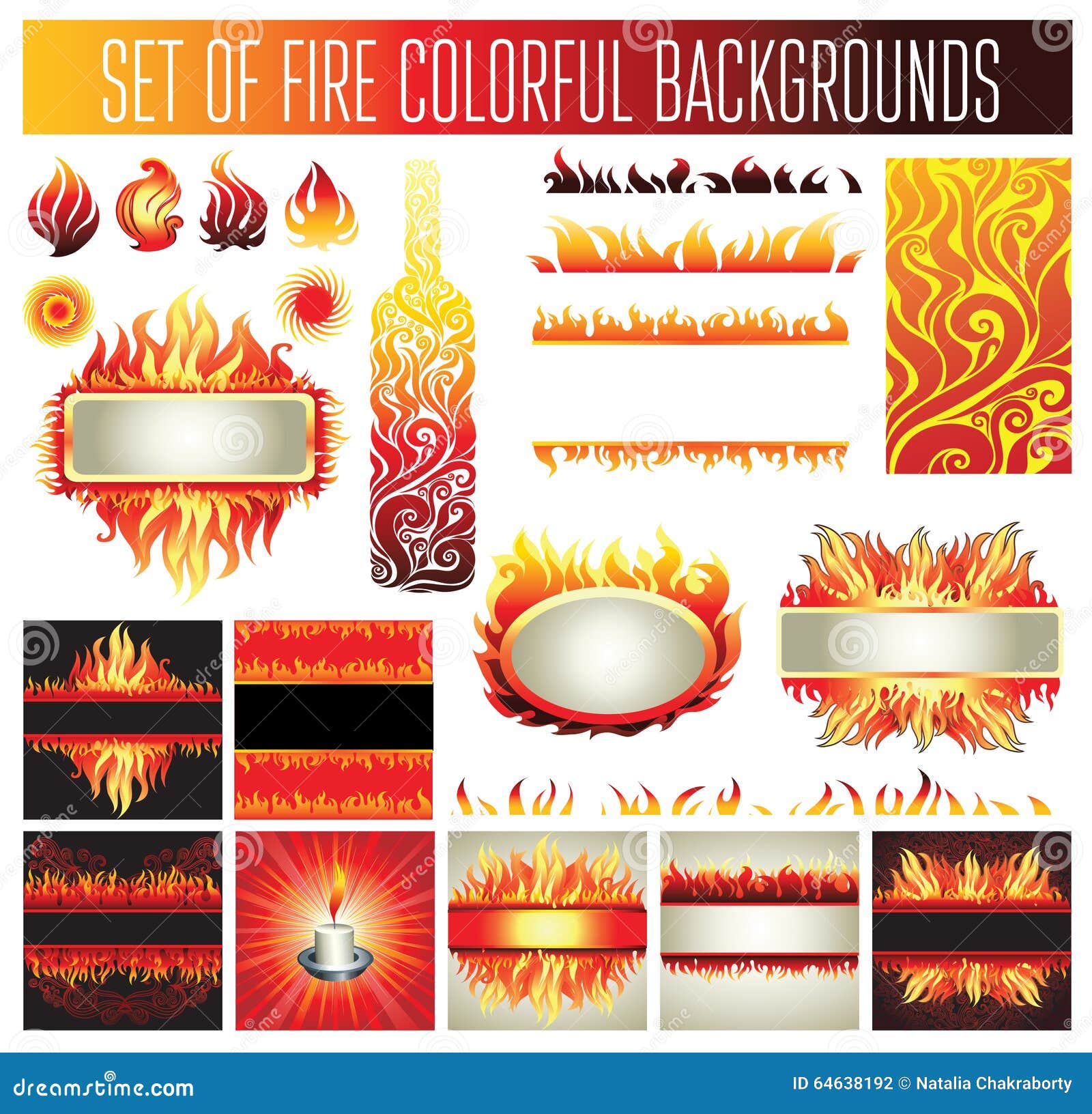 Design elements with fire stock vector. Illustration of flowing - 64638192