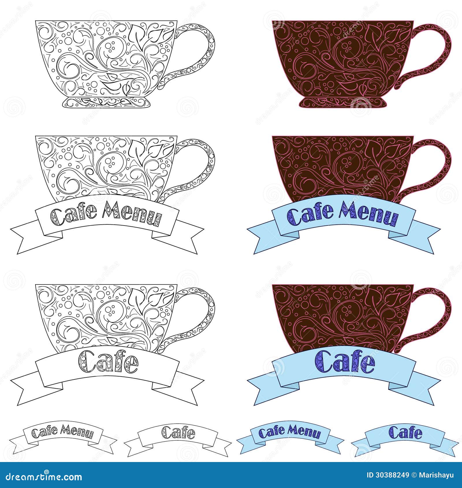 Design elements fo cafe stock vector. Illustration of coffee - 30388249