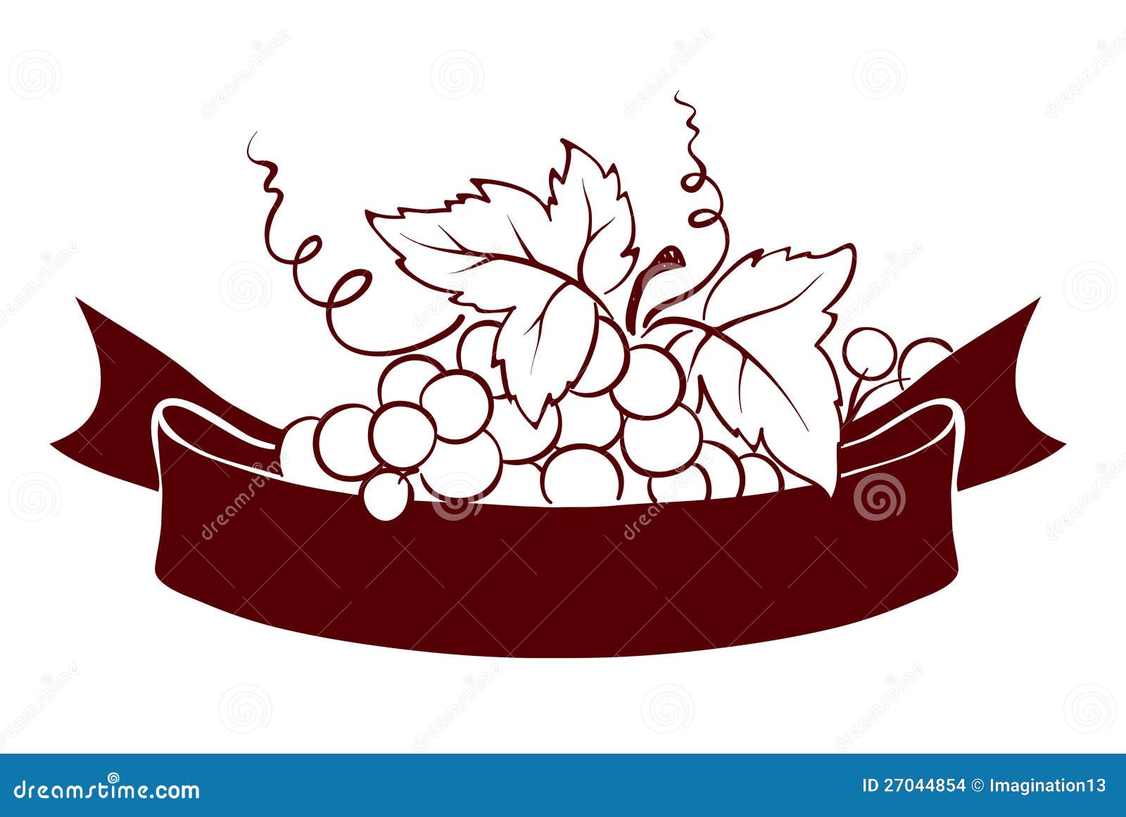 Design Elements -- Grape with Ribbon Stock Vector - Illustration of ...