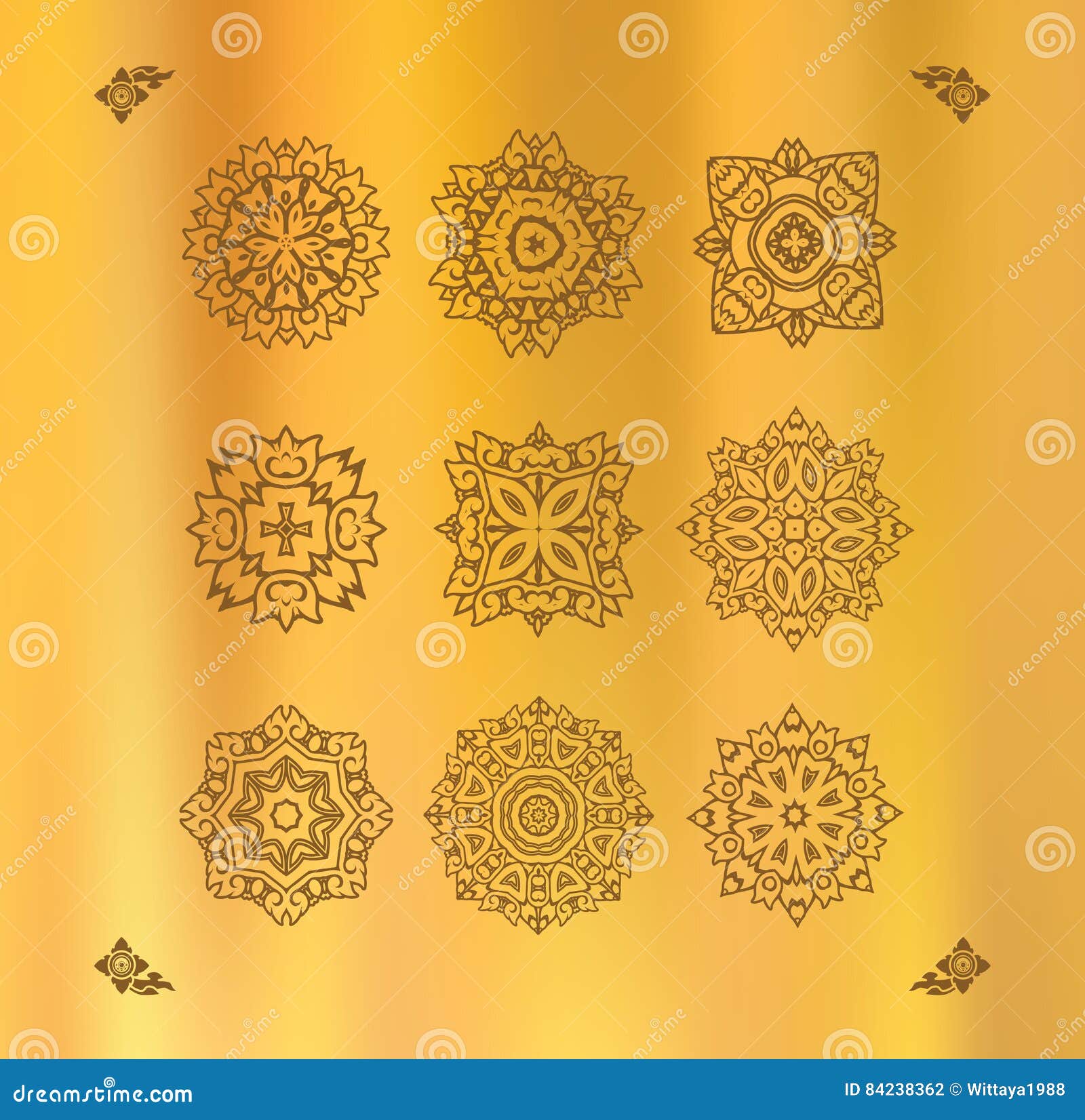 Design Elements Graphic Thai Design on a Gold Cloth Stock Vector ...