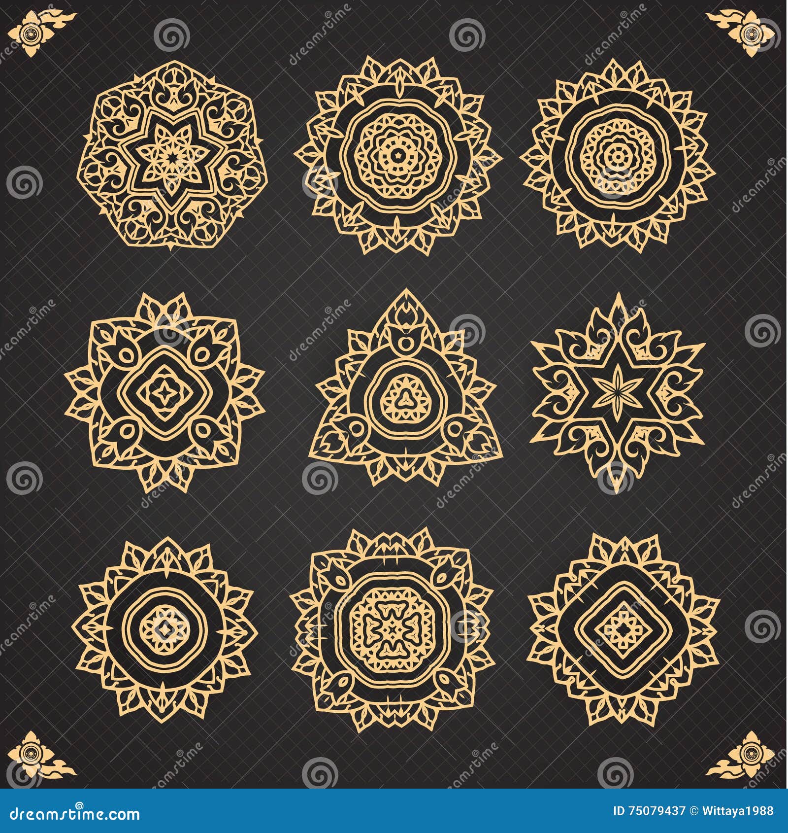 Design Elements Graphic Thai Design on Seamless Stock Vector ...