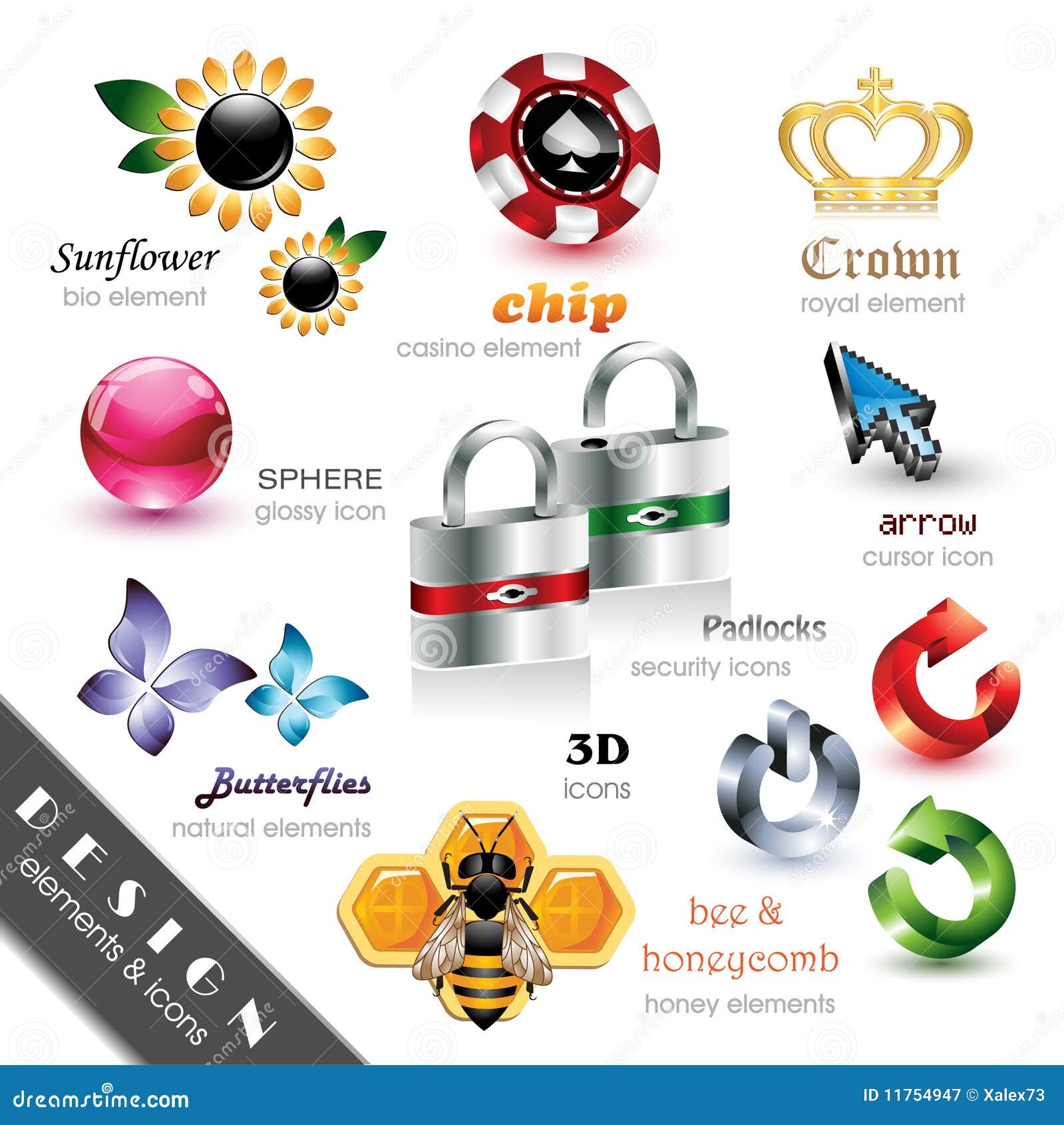 Design Elements and Icons stock vector. Illustration of bright - 11754947