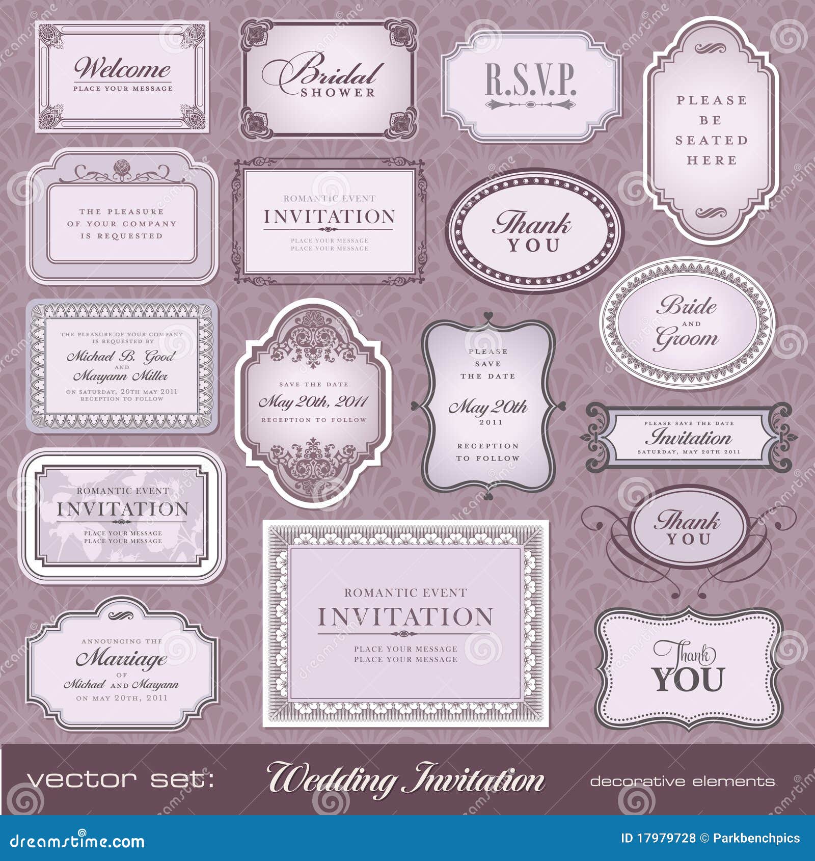 Design Elements for Invitations Stock Vector - Illustration of editable ...