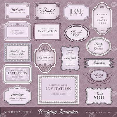 Design Elements for Invitations Stock Vector - Illustration of editable ...