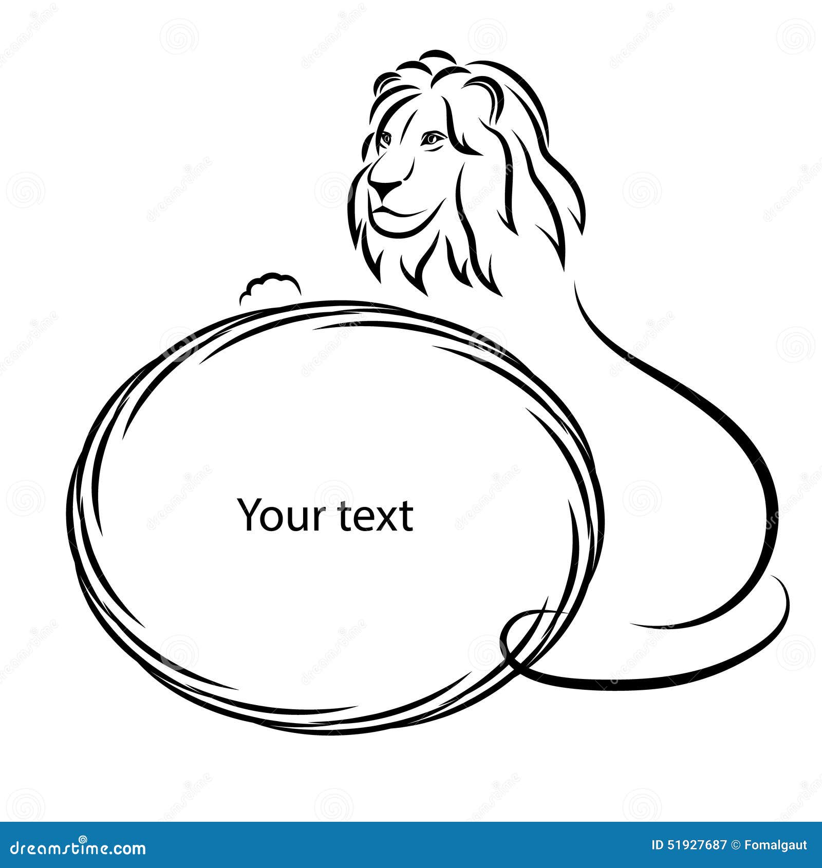 Design Elements. Lion Silhouette on a White Background. Isolated. Round ...