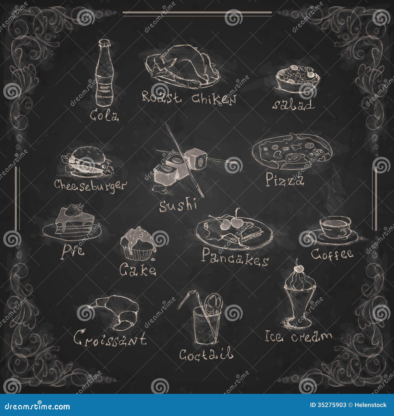 Chalk Menu Elements Stock Illustrations – 1,891 Chalk Menu Elements ...
