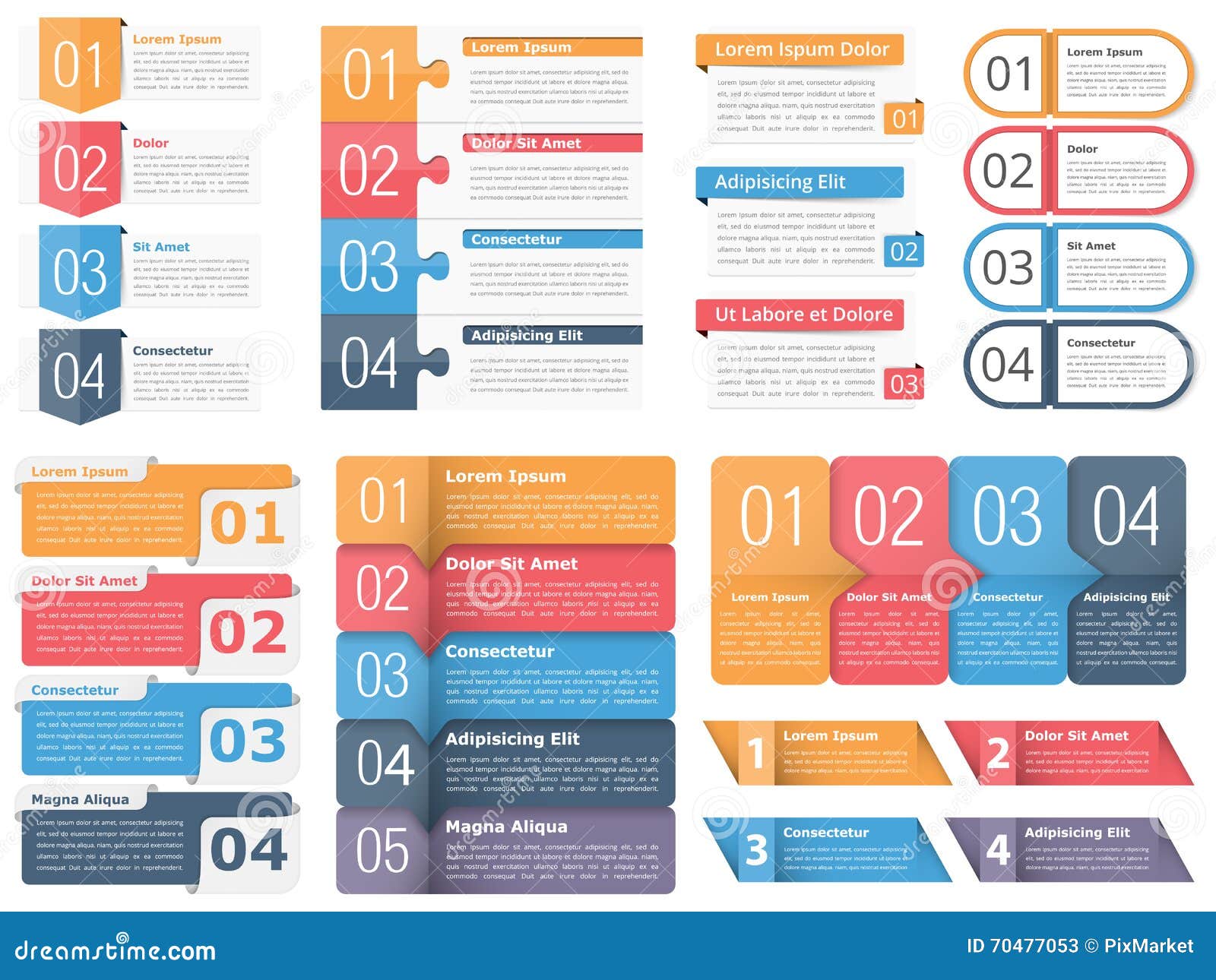 Design Elements with Numbers and Text Stock Vector - Illustration of ...