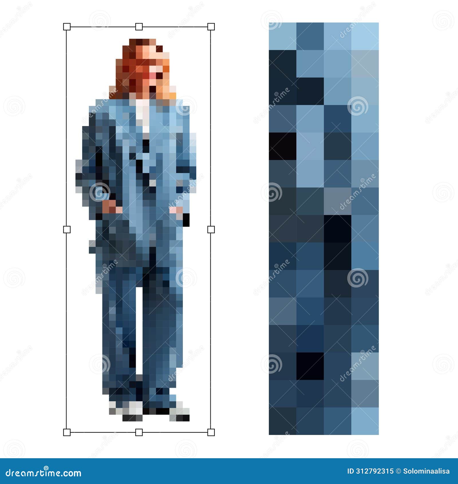 8 Bit Pixels Women Wear Hanfu Dresses. Chinese Girls In Vector ...