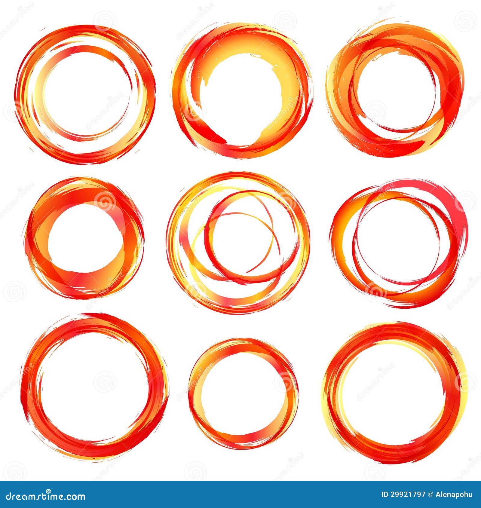 Design Elements in Red Orange Colors Icons. Stock Vector - Illustration ...