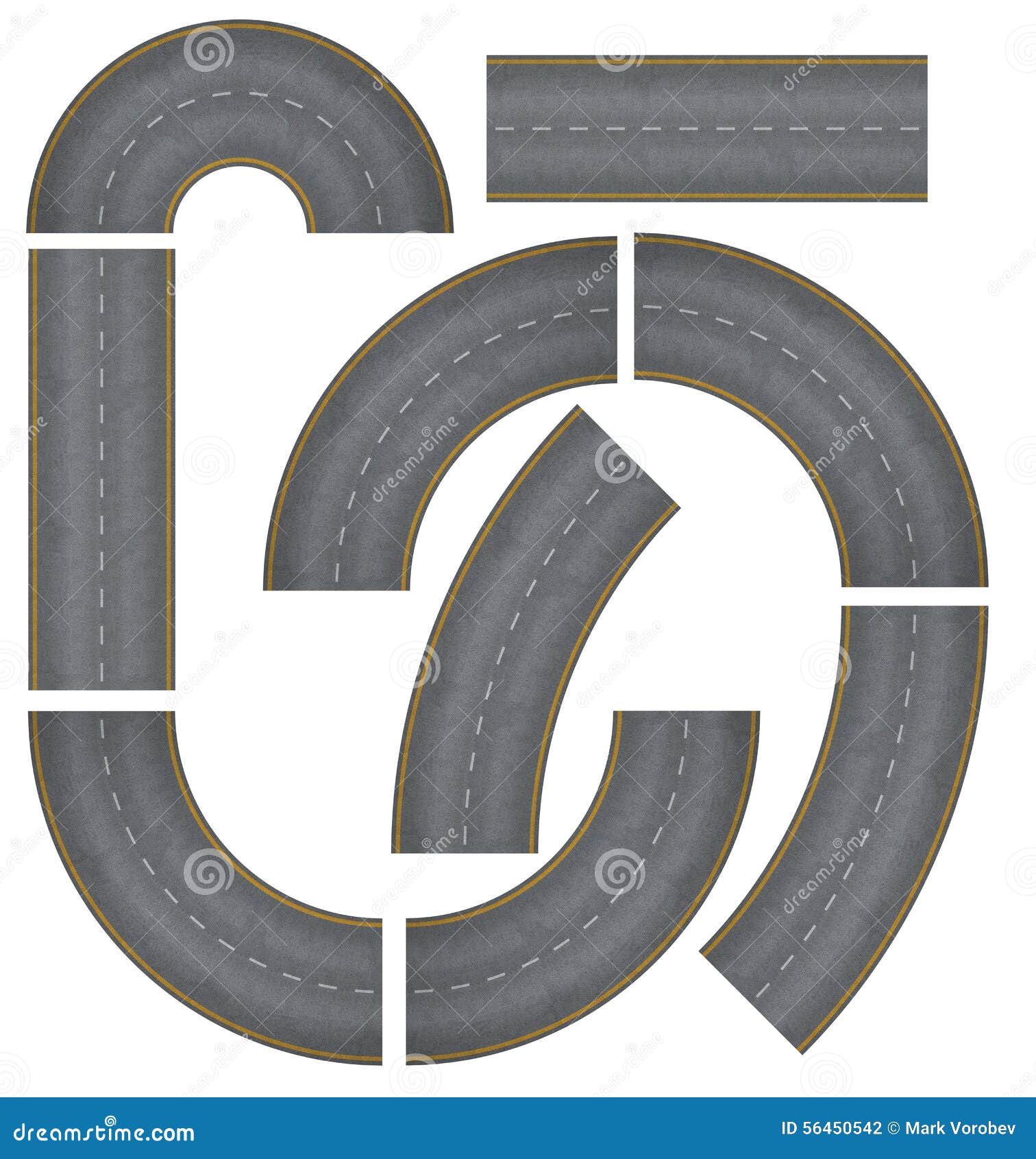 Design Elements of the Road Stock Illustration - Illustration of ...