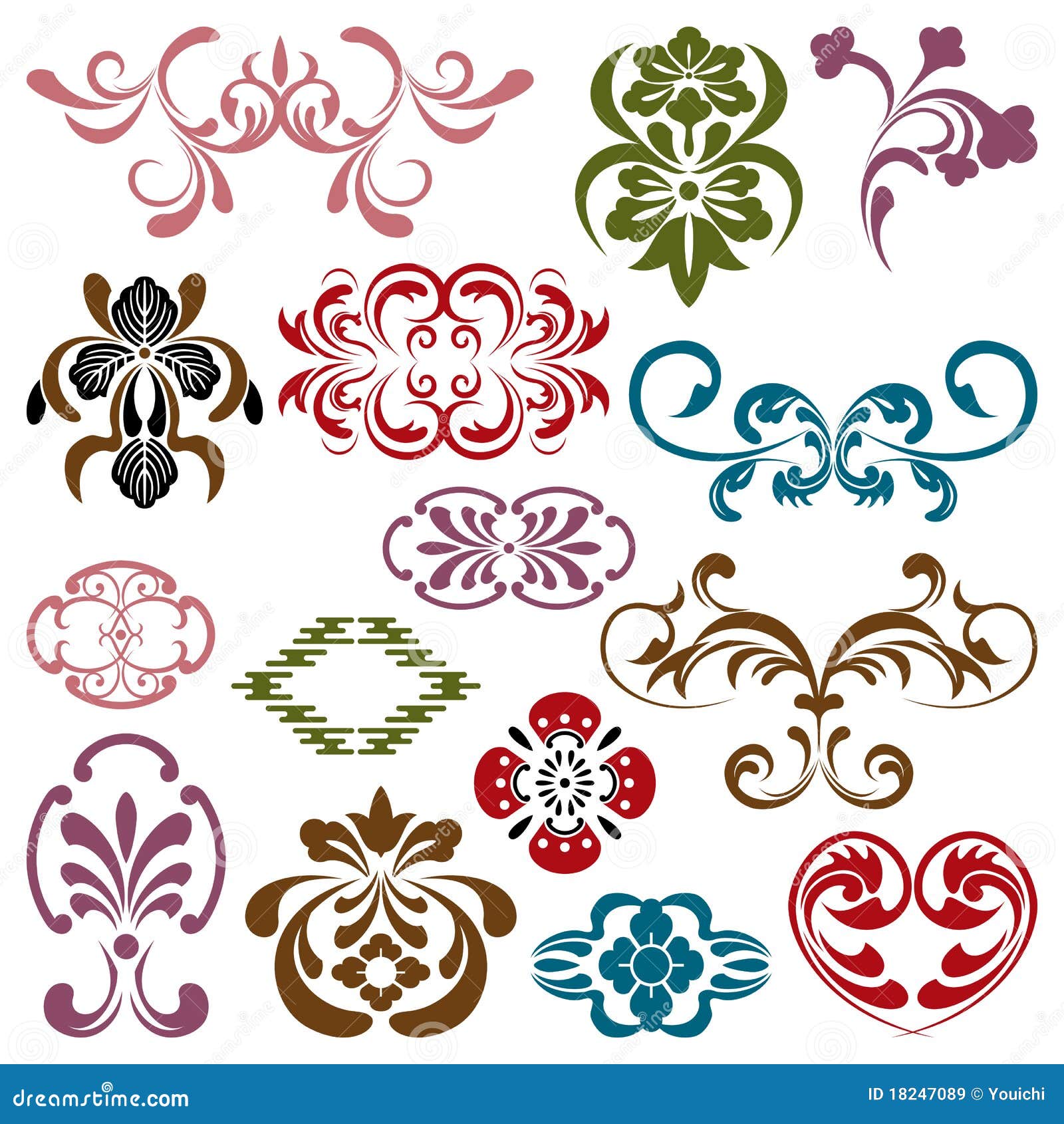 Design elements set stock vector. Illustration of foliate - 18247089