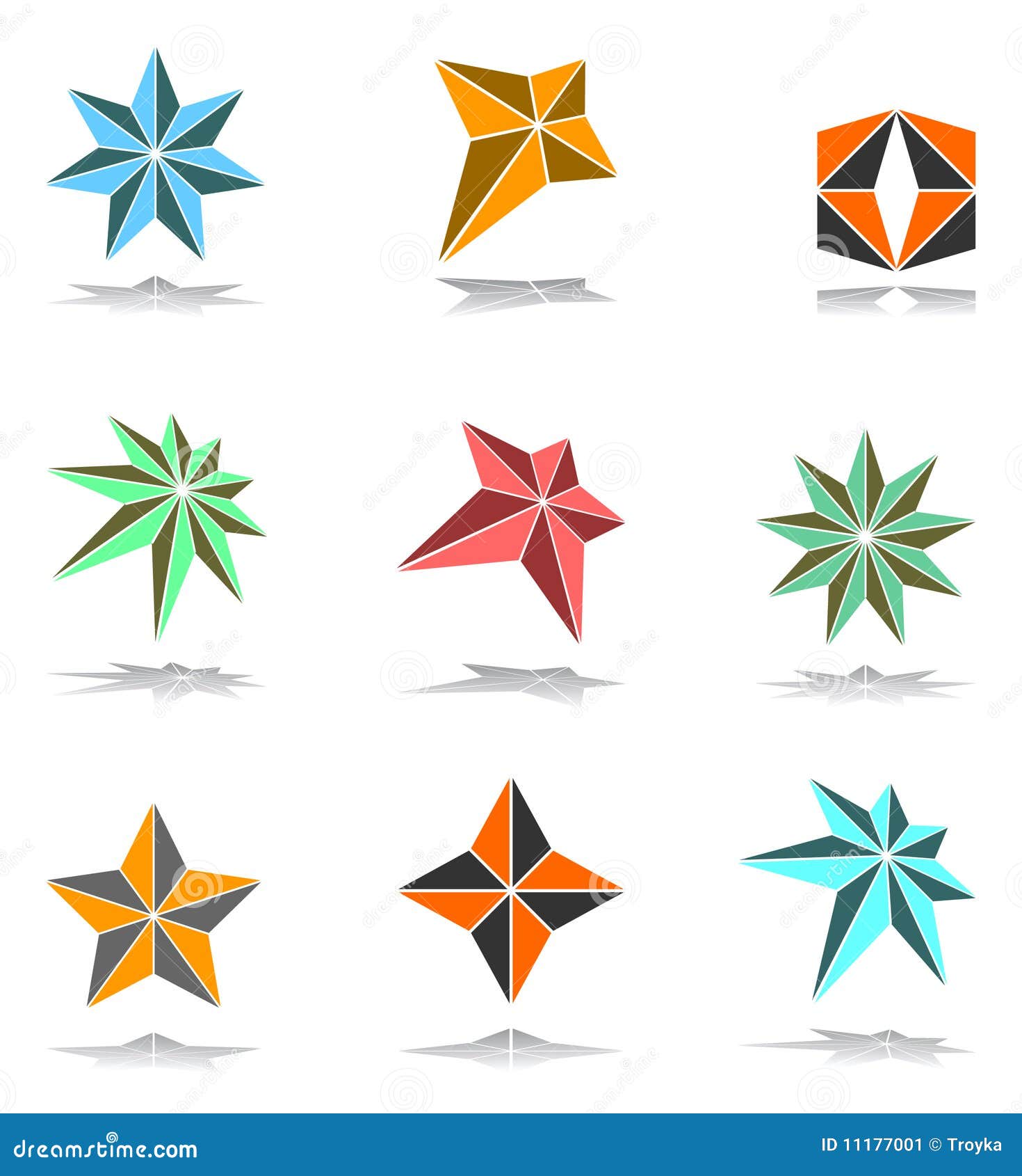 Design Elements Set. 3D Stars. Stock Vector - Illustration of corporate ...