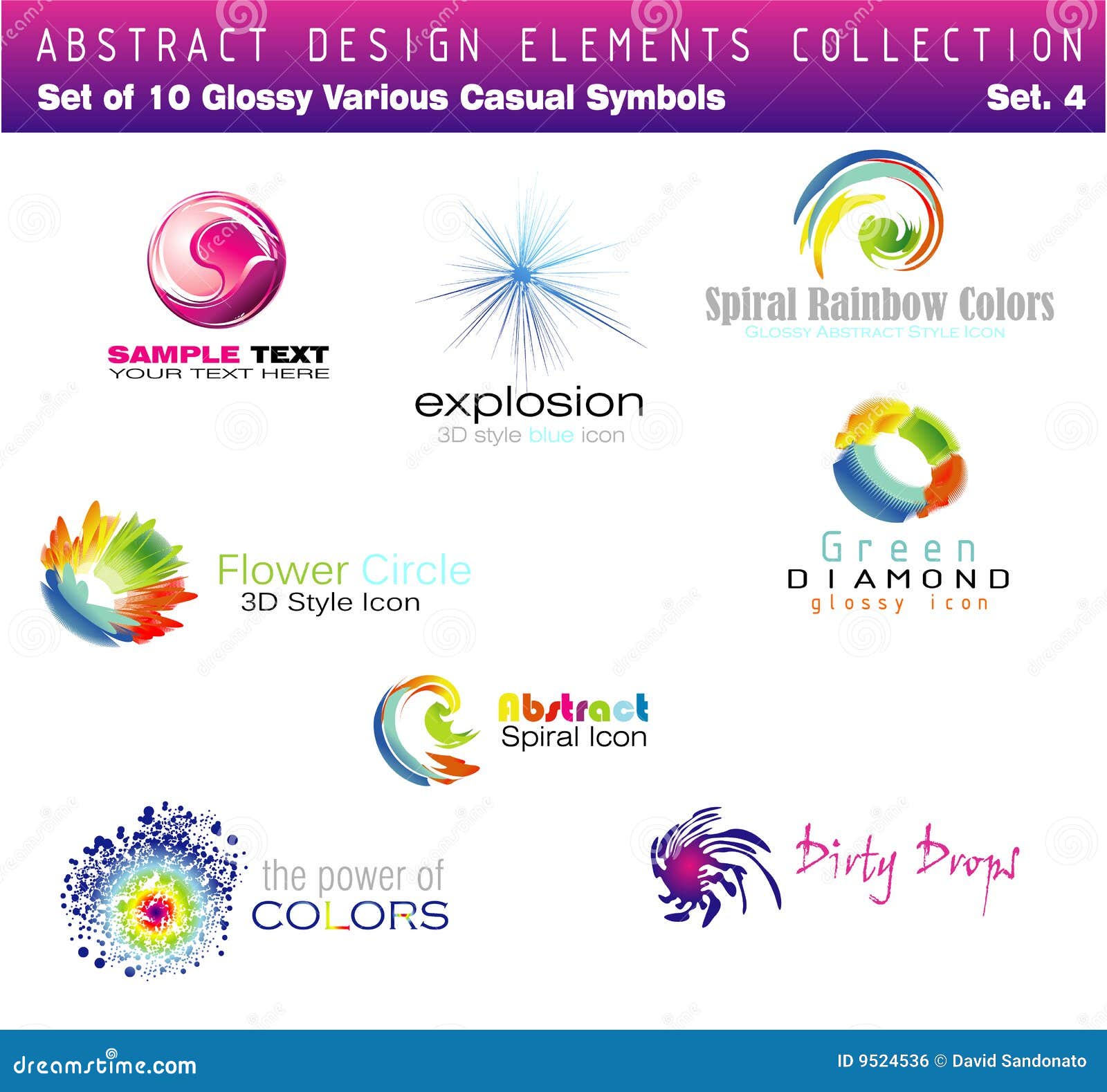 Design Elements - Set 4 stock vector. Illustration of element - 9524536