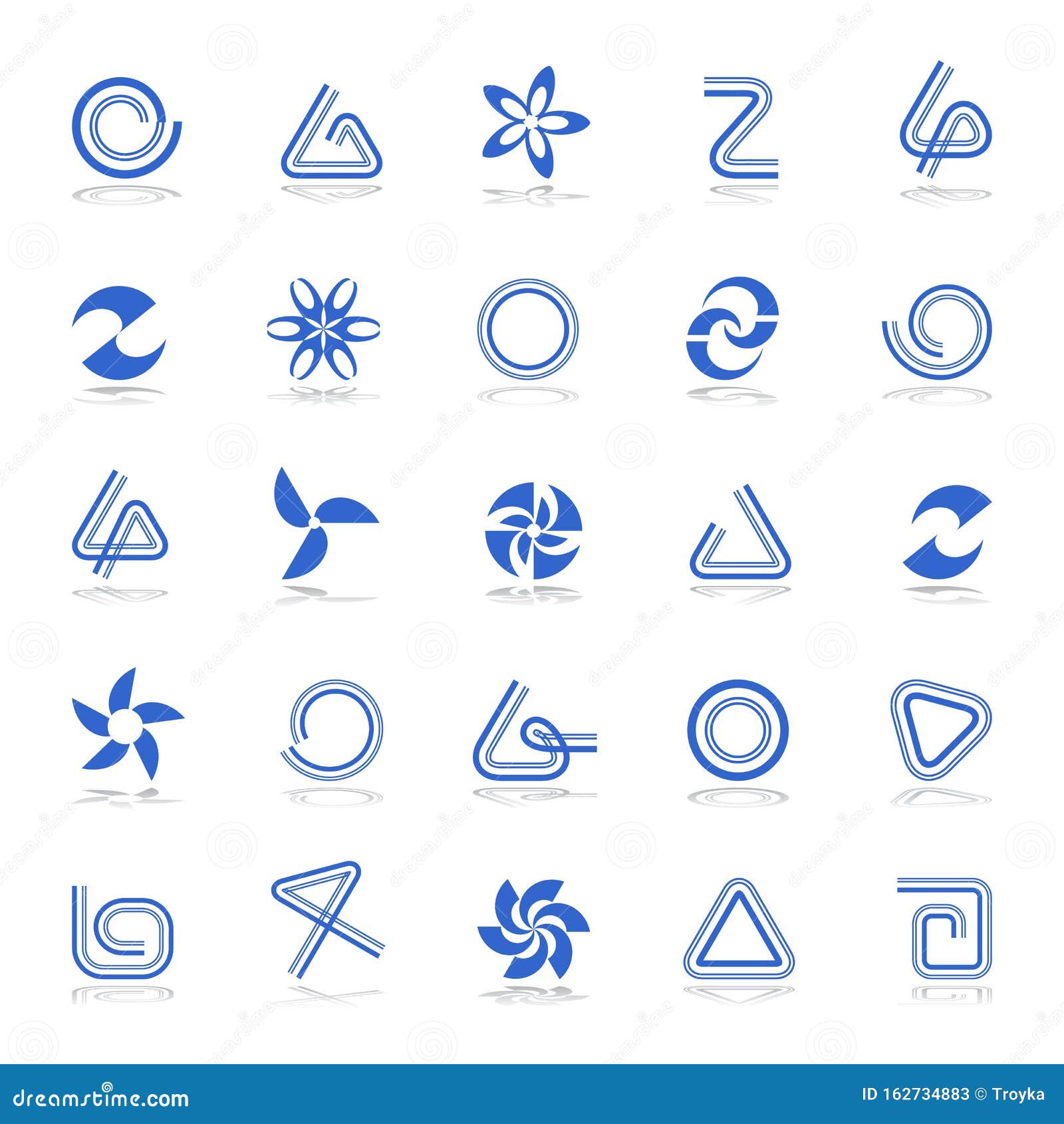 Design Elements Set. Abstract Blue Icons Stock Vector - Illustration of ...