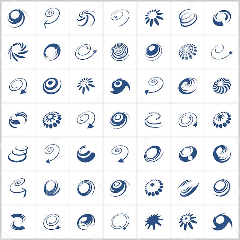 Design Elements Set. Abstract Blue Icons Stock Vector - Illustration of ...