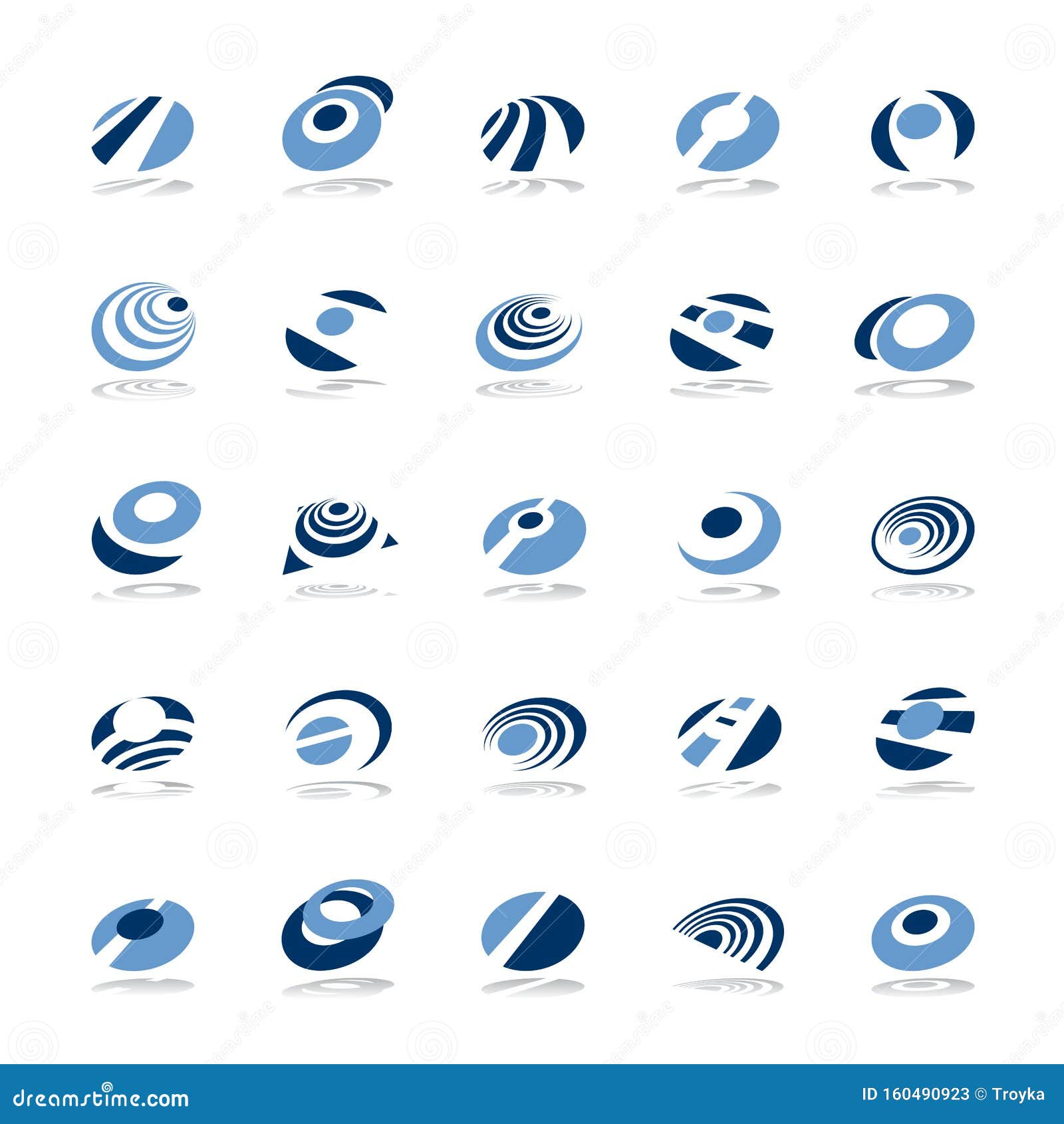 Design Elements Set. Abstract Blue Icons Stock Vector - Illustration of ...