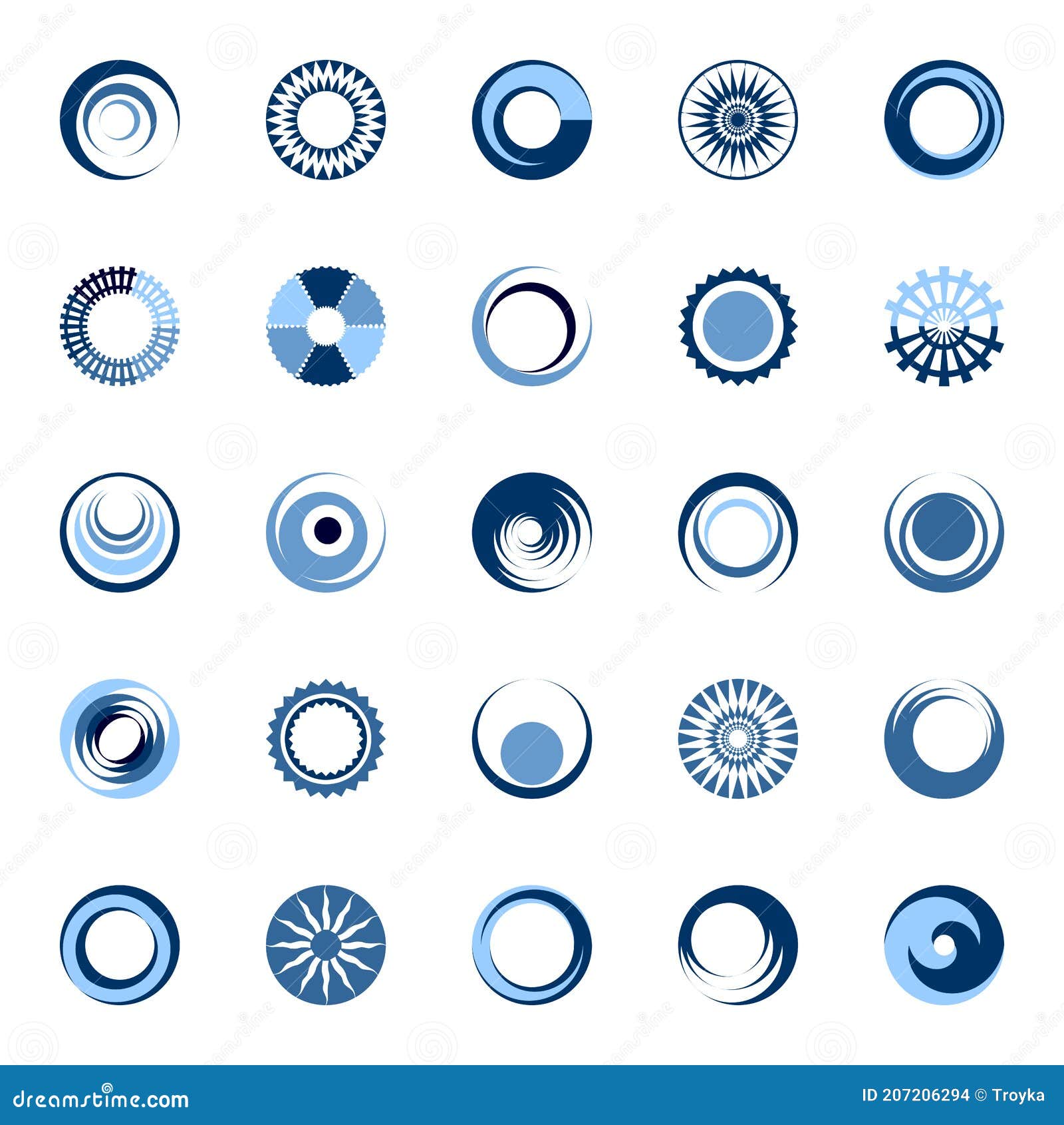 Design Elements Set. Abstract Blue Icons Stock Vector - Illustration of ...