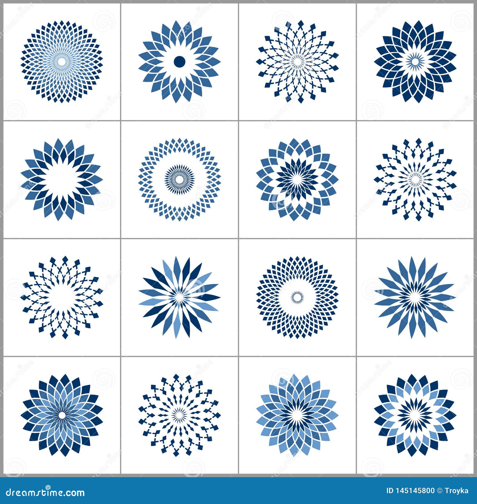 Design Elements Set. Abstract Circle Geometric Decorative Icons Stock ...