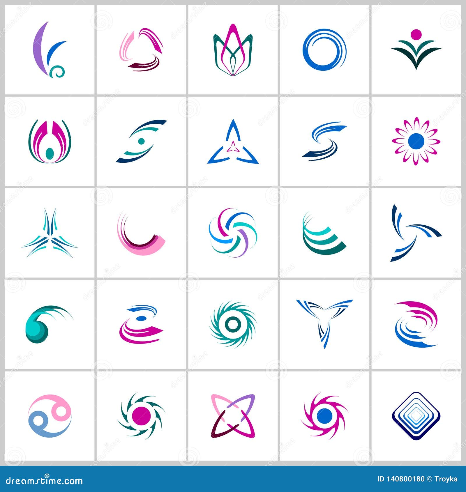 Design Elements Set. Abstract Color Icons Stock Vector - Illustration ...
