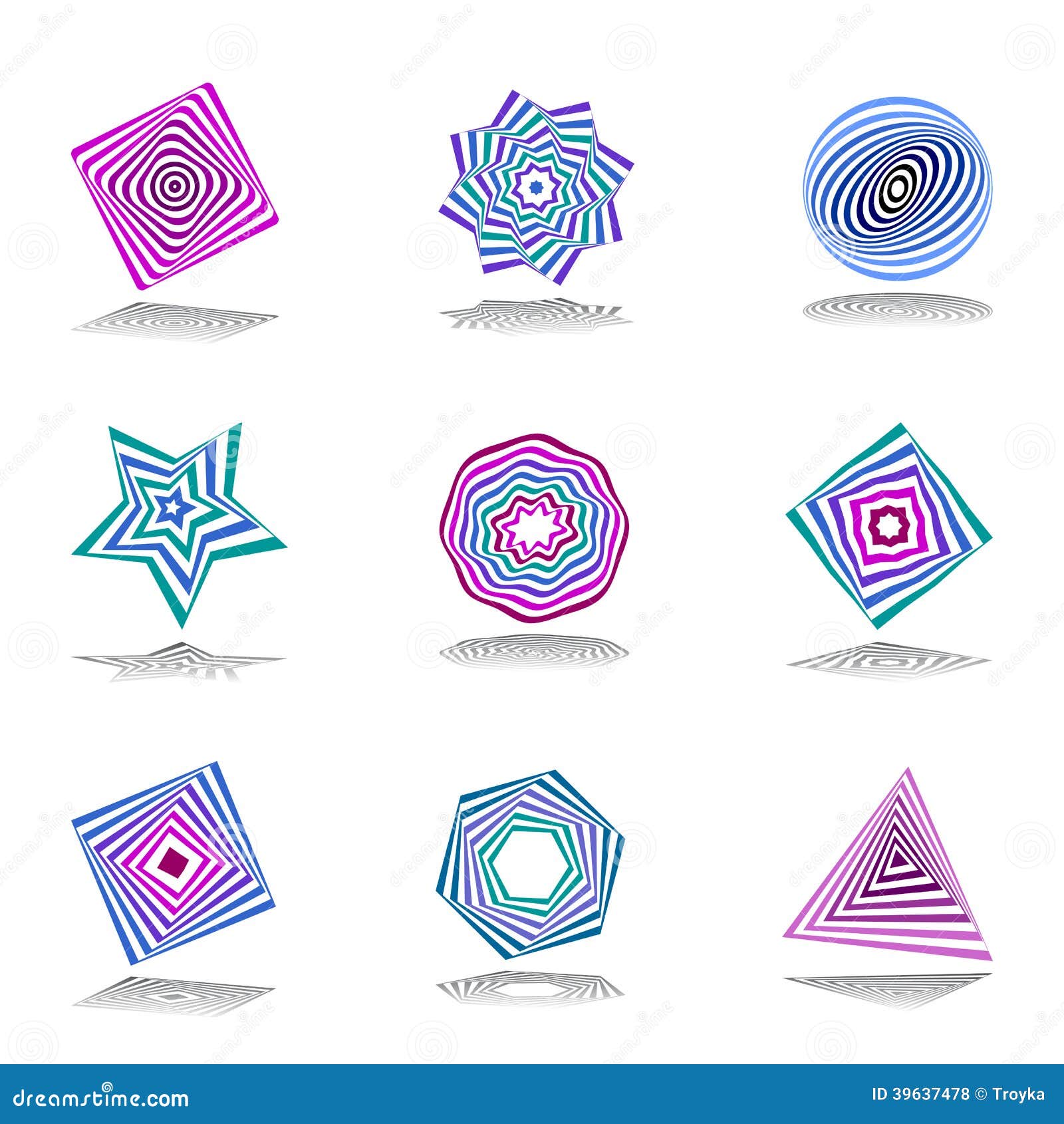 Design Elements Set. Abstract Color Icons Stock Vector - Illustration ...