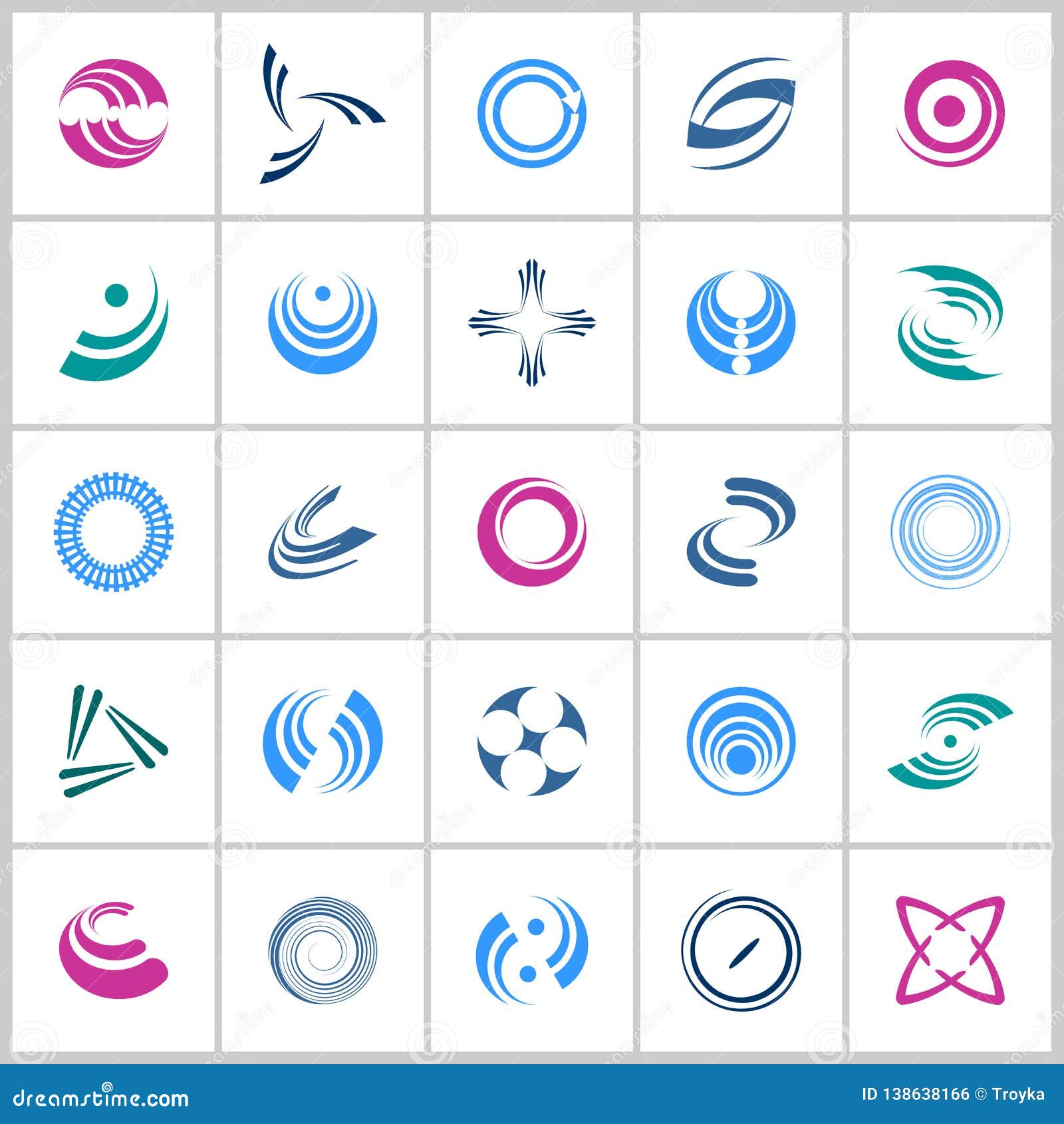 Design Elements Set. Abstract Color Icons Stock Vector - Illustration ...