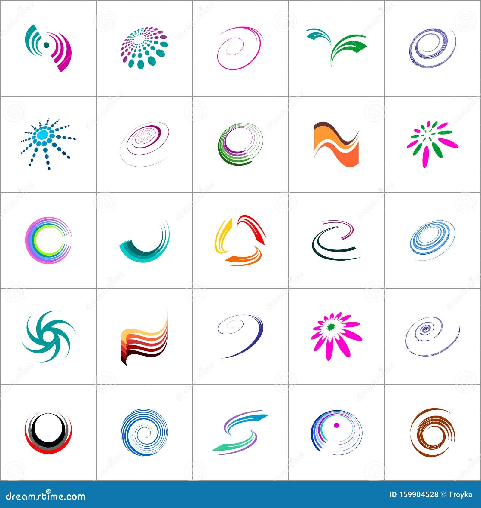 Design Elements Set. Abstract Color Icons Stock Vector - Illustration ...