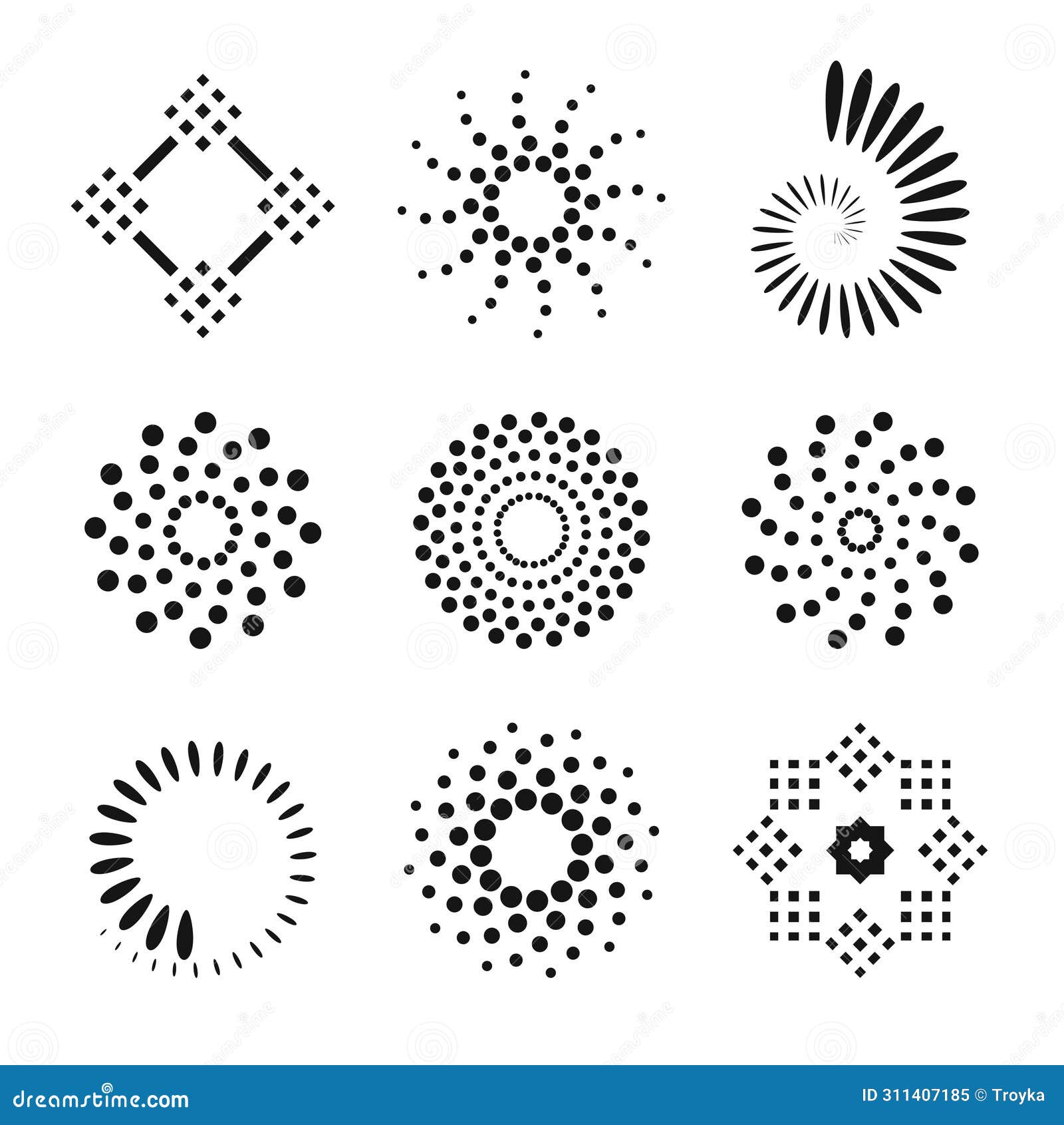 Design Elements Set. Abstract Dots Icons Stock Vector - Illustration of ...