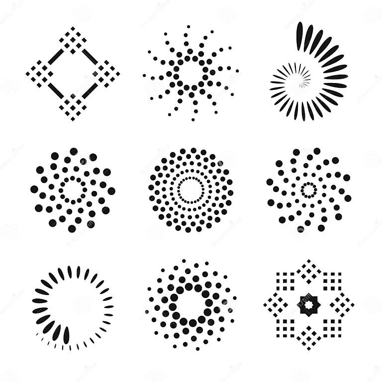 Design Elements Set. Abstract Dots Icons Stock Vector - Illustration of ...