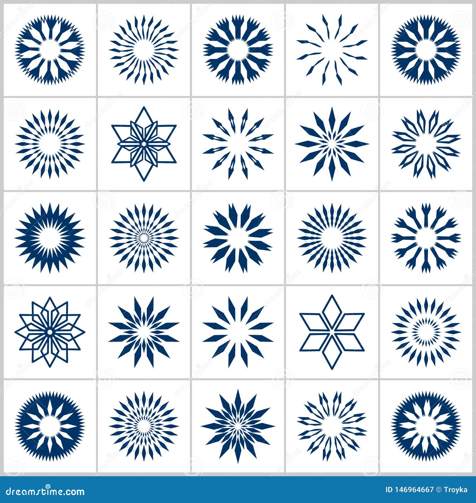 Design Elements Set. Abstract Geometric Decorative Icons Stock Vector ...