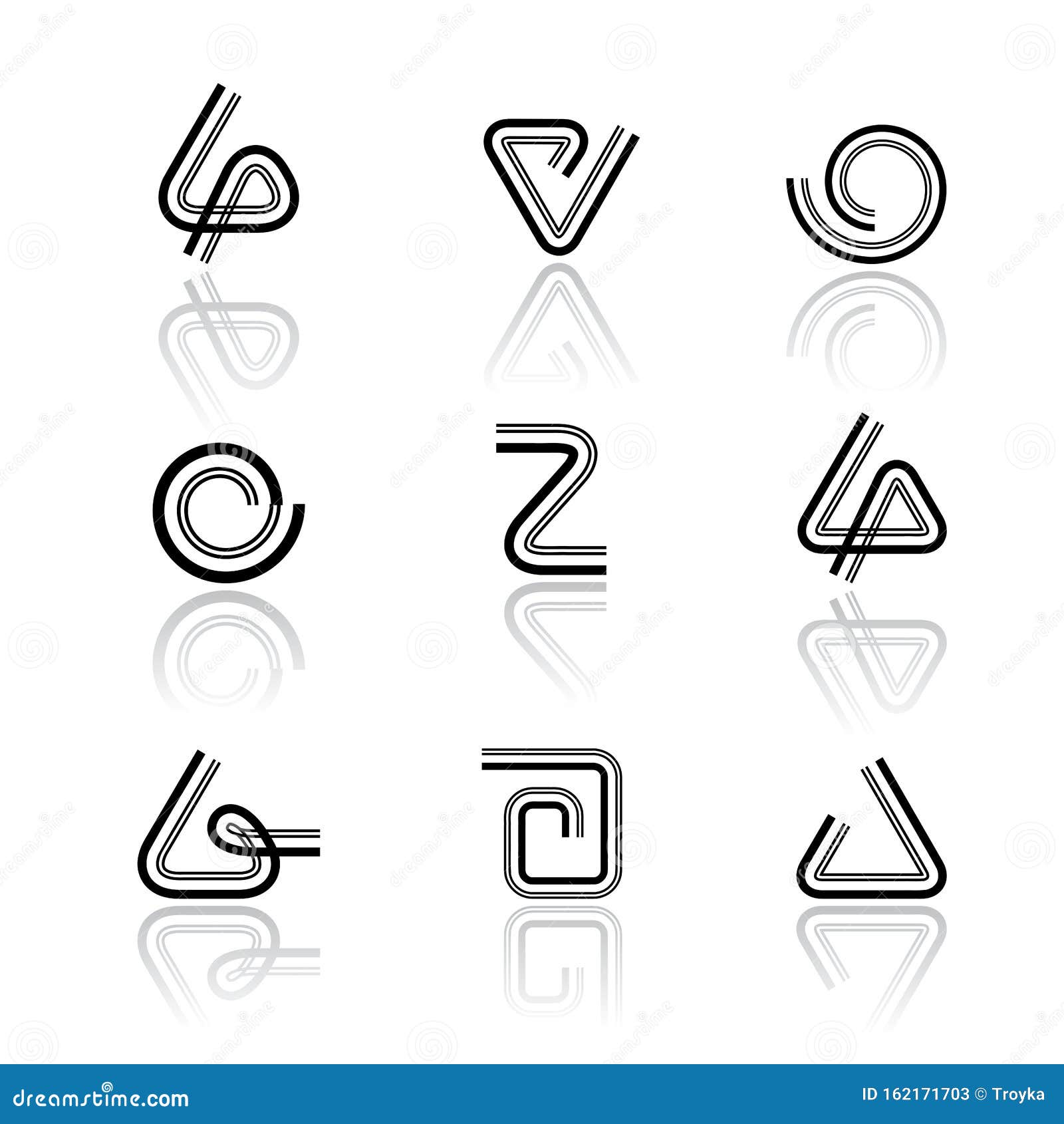 Design Elements Set. Abstract Graphical Symbols Cartoon Vector ...