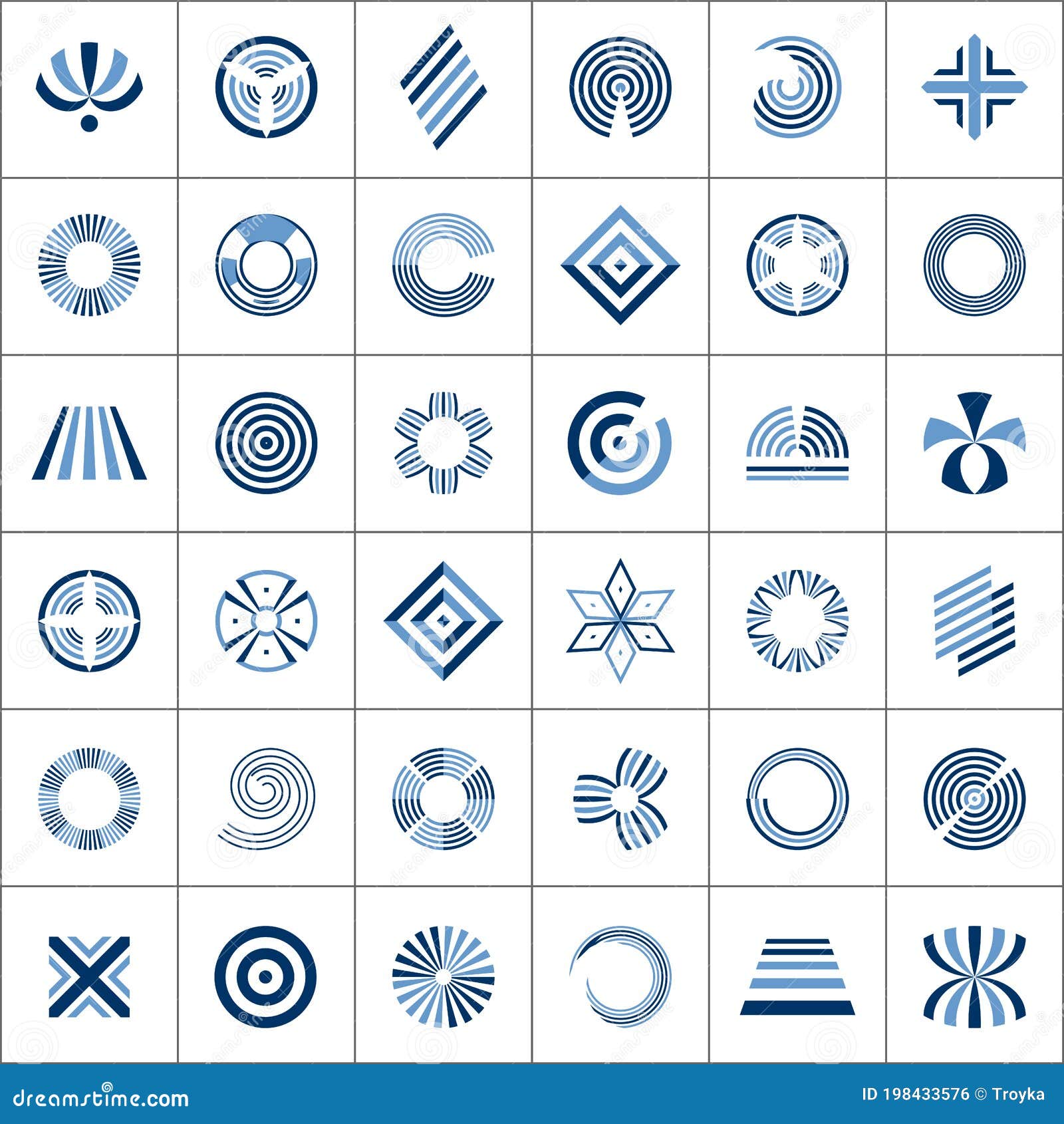 Design Elements Set. 36 Abstract Icons Stock Vector - Illustration of ...
