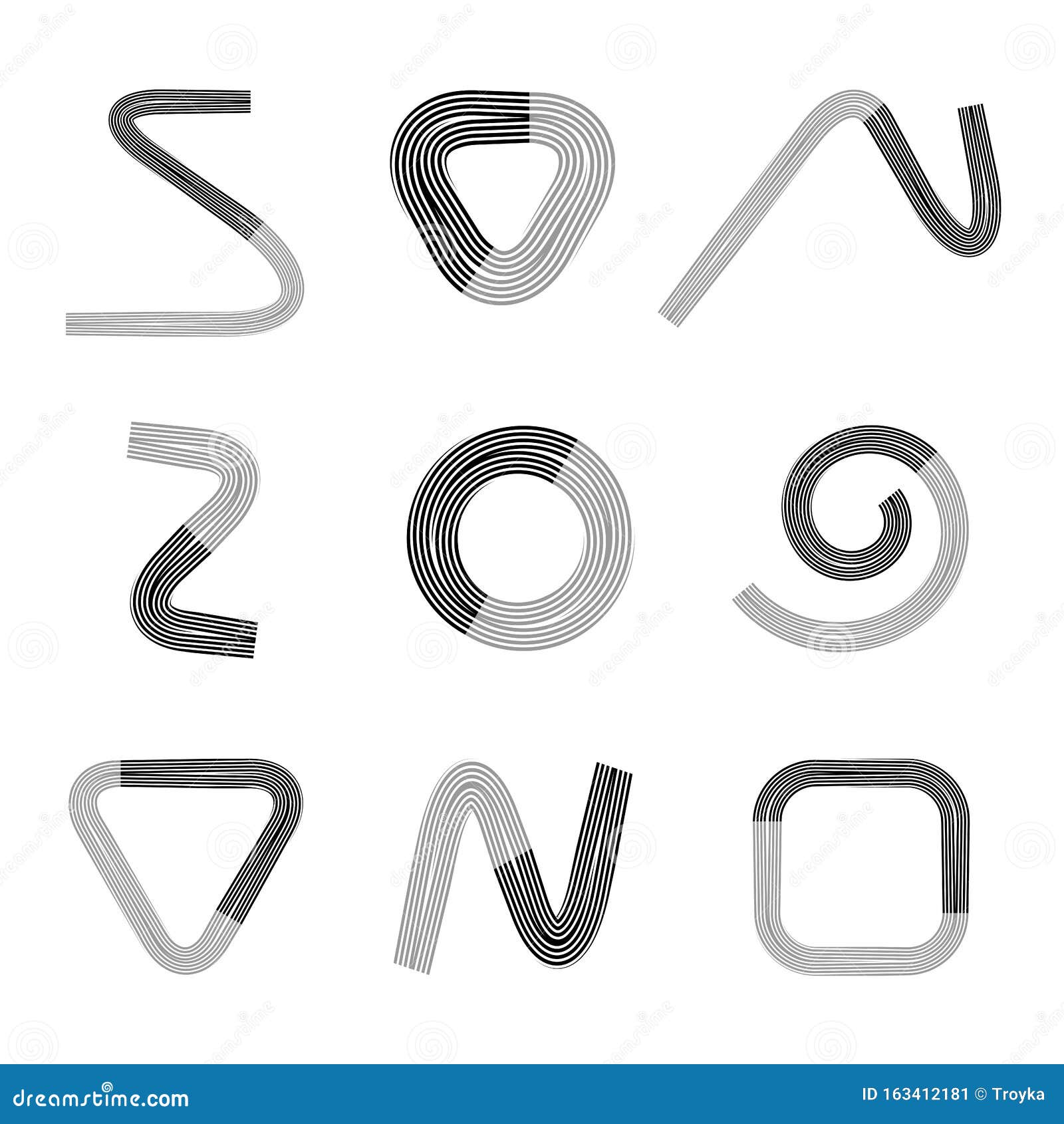 Design Elements Set. Abstract Lines Symbols Stock Vector - Illustration ...