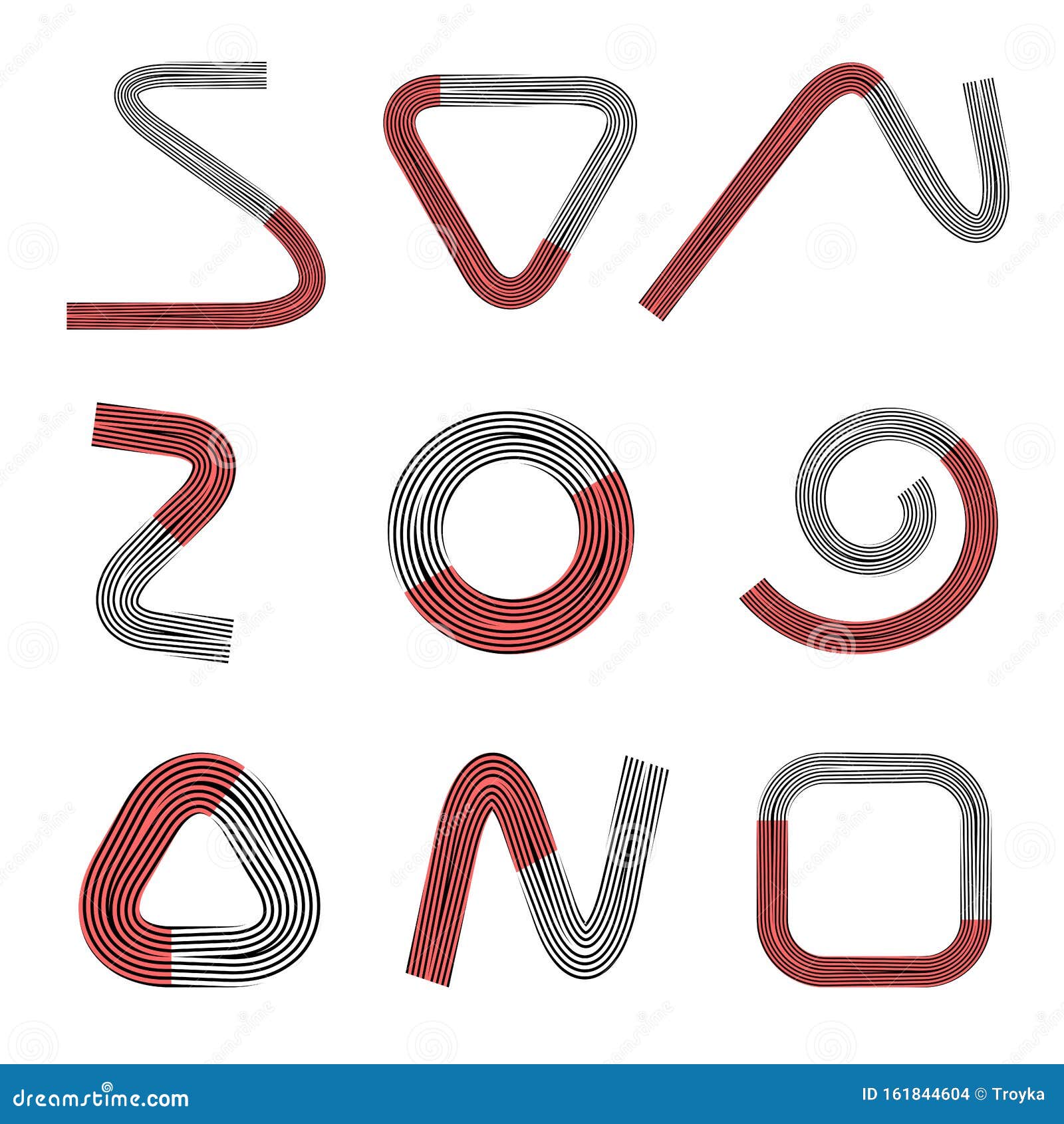 Design Elements Set. Abstract Lines Symbols Stock Vector - Illustration ...