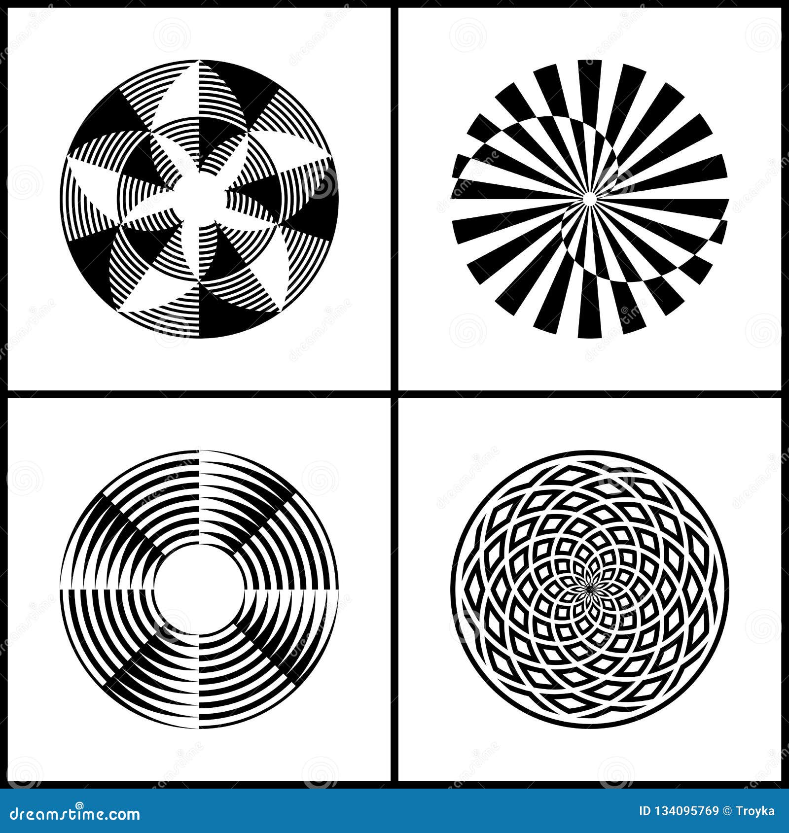 Design Elements Set. Abstract Rotation Circle Icons Stock Vector ...
