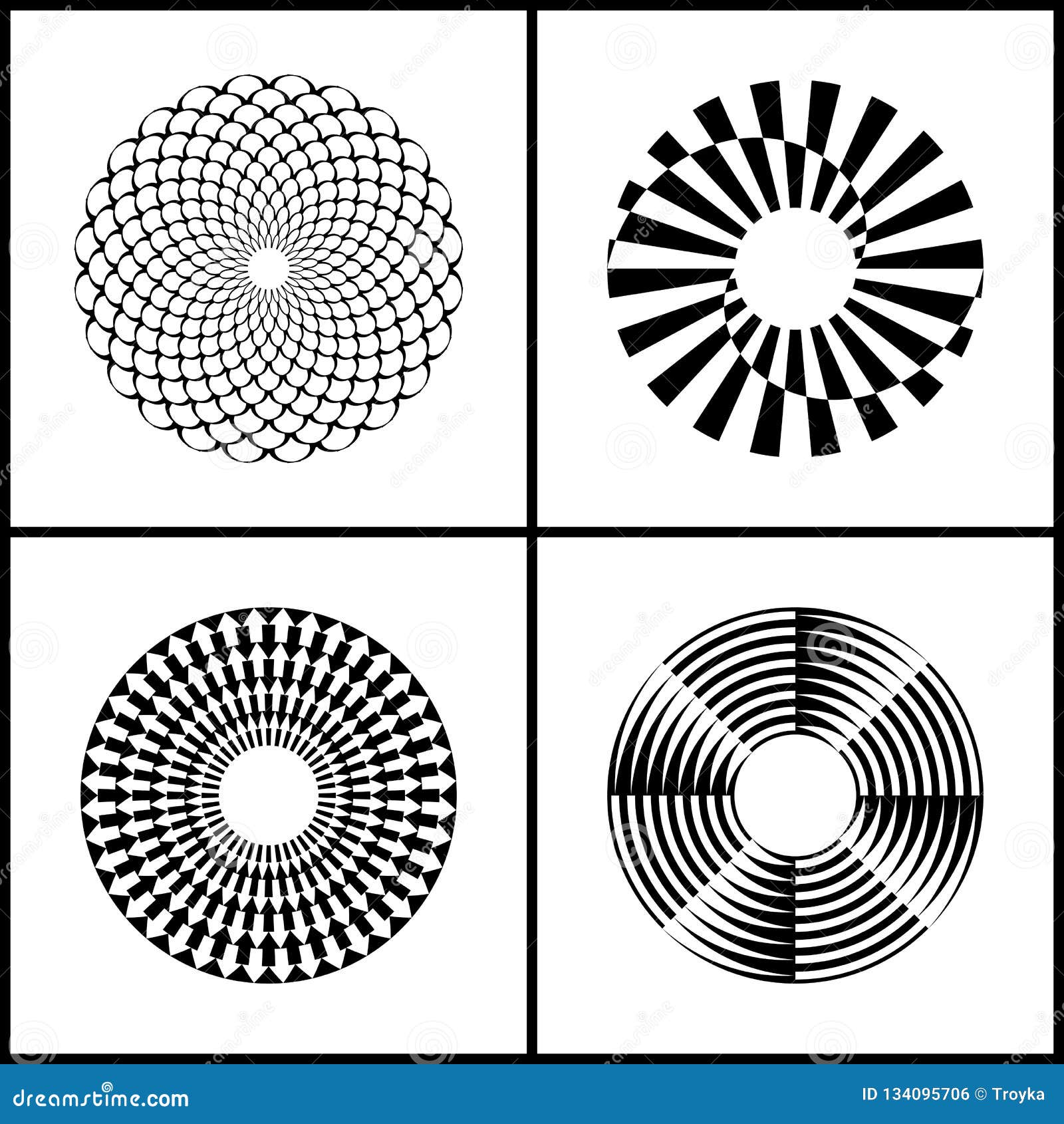 Design Elements Set. Abstract Rotation Circle Icons Stock Vector ...