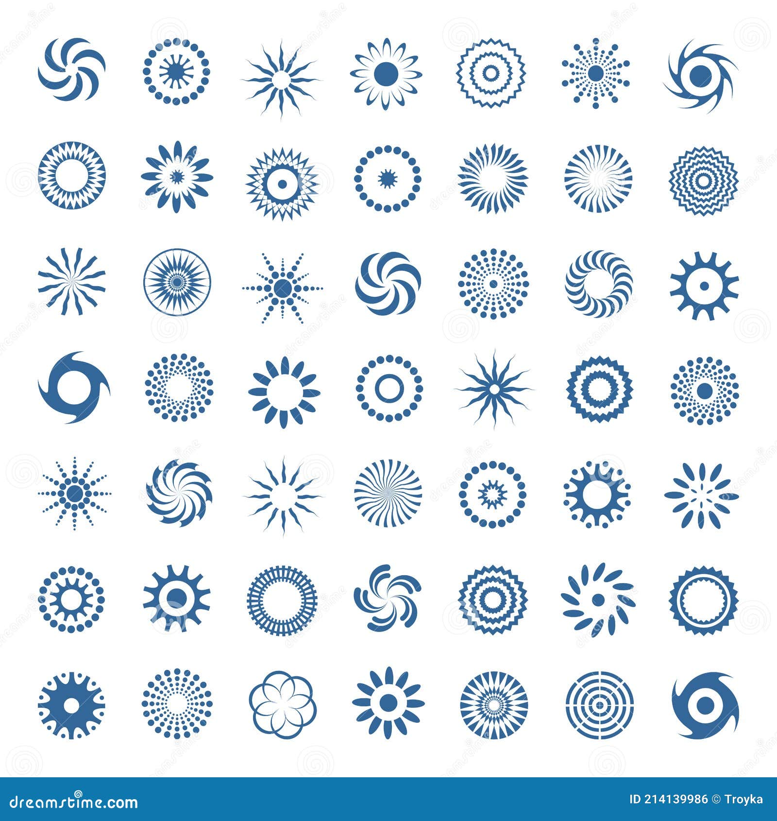 Design Elements Set. 49 Abstract Round Icons Stock Vector ...