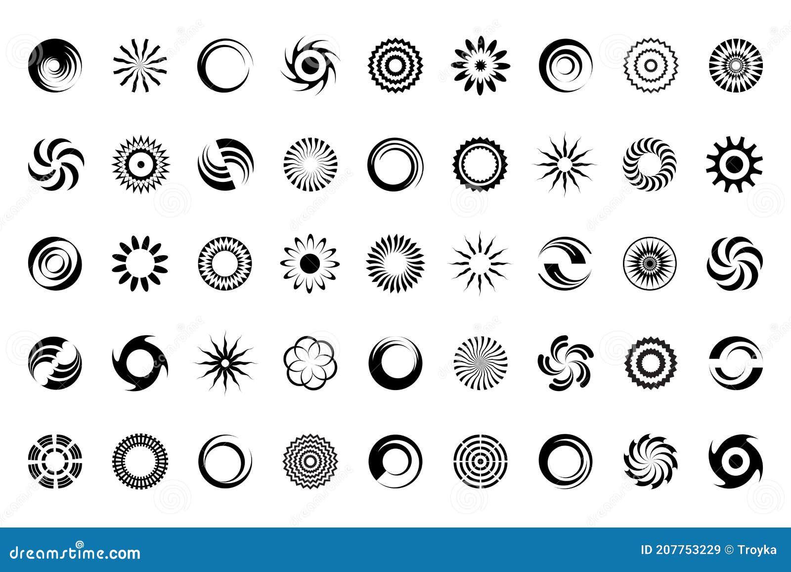 Design Elements Set. Abstract Round Icons Stock Vector - Illustration ...
