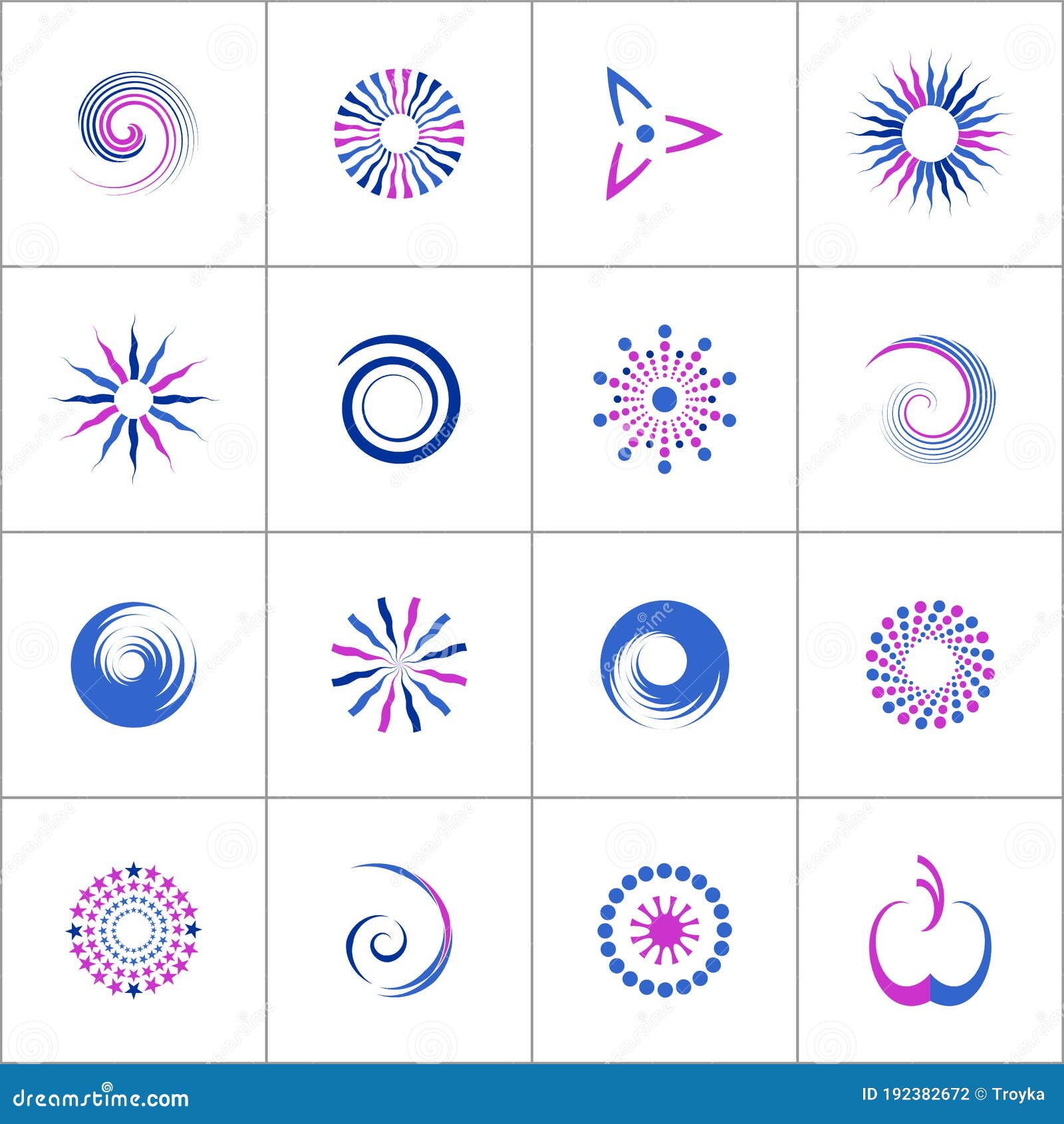 Design Elements Set. Abstract Star, Sun and Spiral Shape Icons Stock ... Design Elements Set. Abstract Star, Sun and Spiral Shape Icons Stock ...