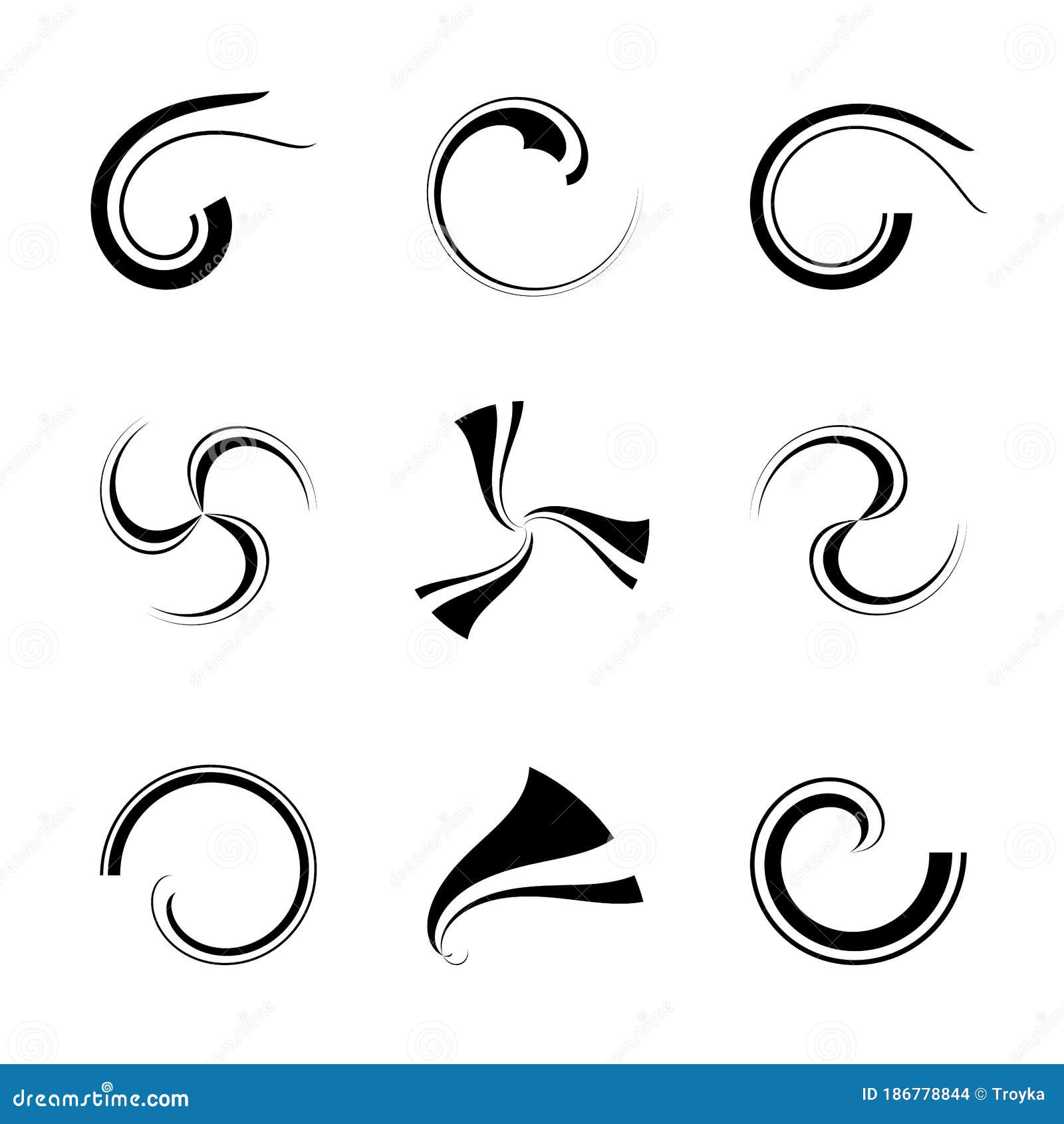 Design Elements Set. Abstract Swirl Icons Stock Vector - Illustration ...