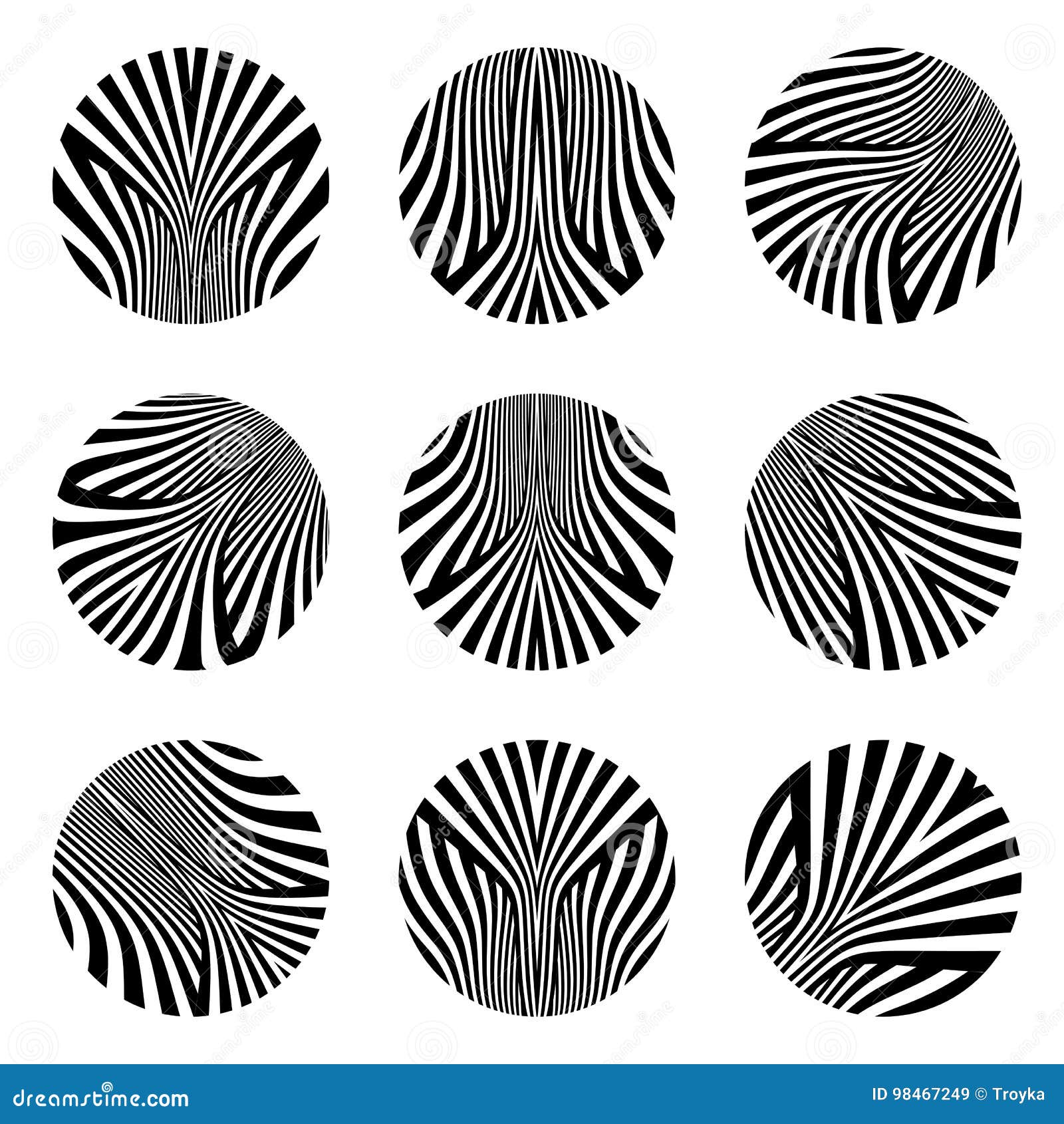 Design Elements Set. Circle Lines Patterns. Stock Vector - Illustration ...
