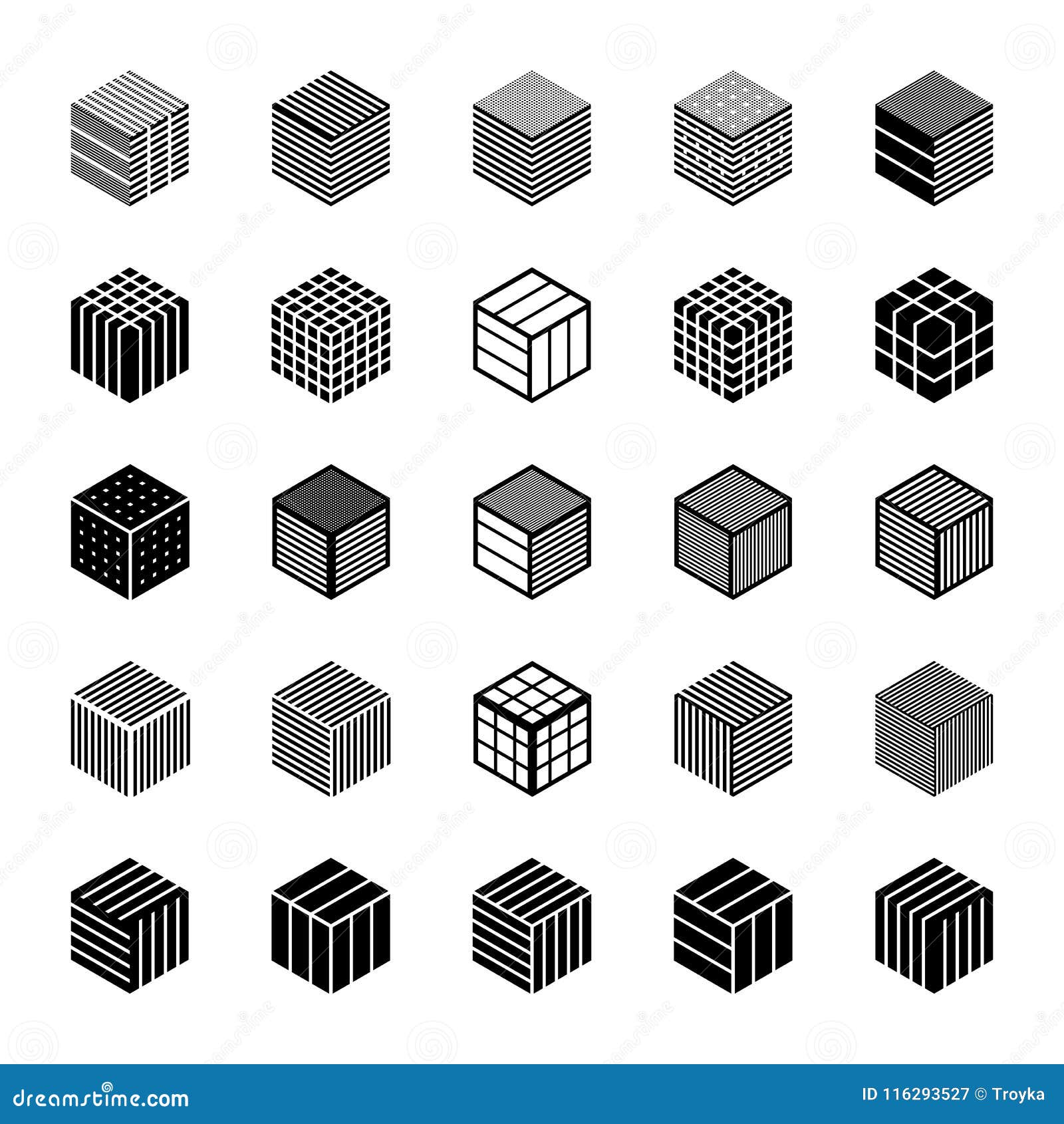 Design Elements Set. Cubic Shape Icons Stock Vector - Illustration of ...