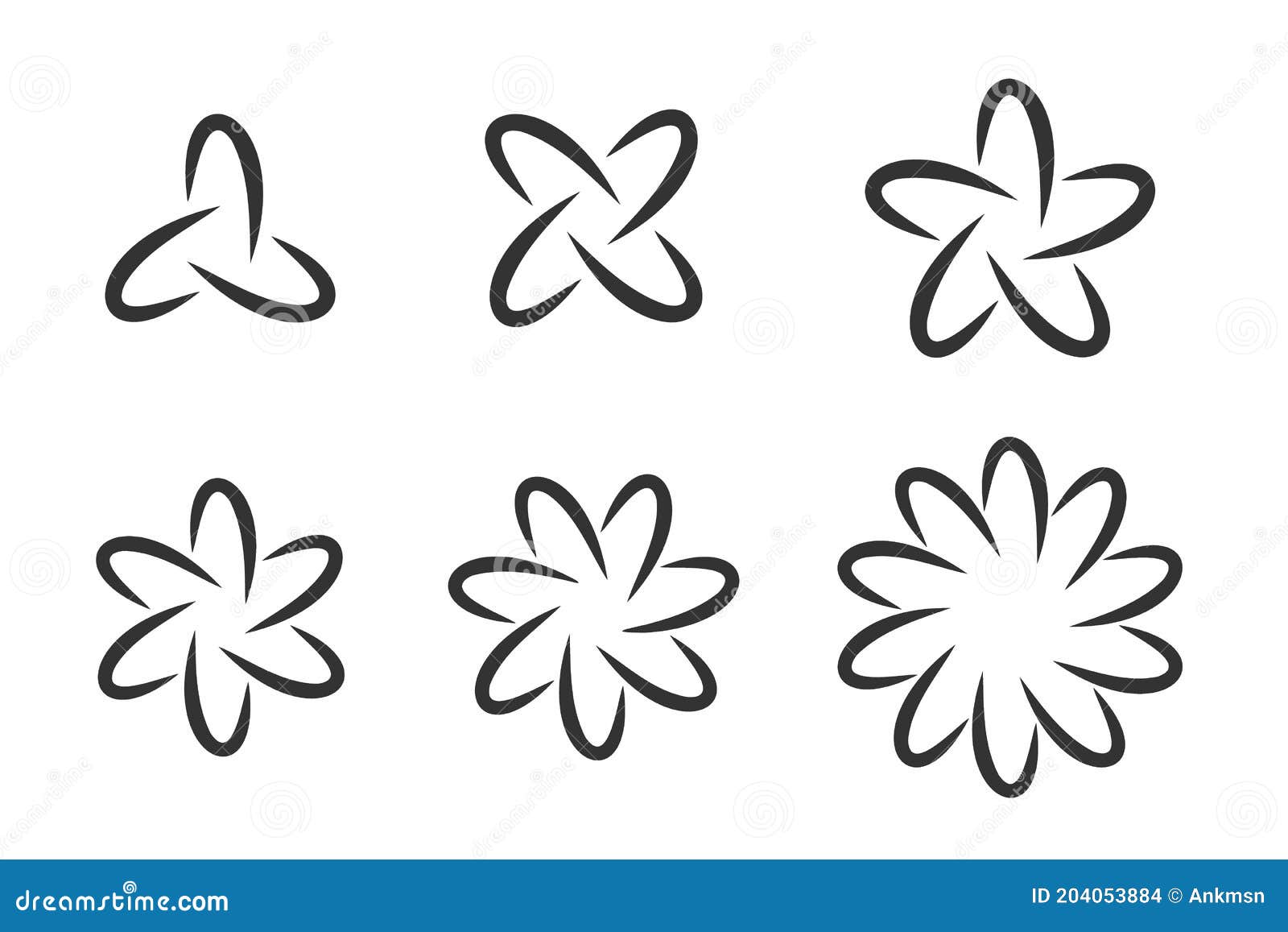Design Elements Set. Geometric Style Flower and Star Stock Vector ...