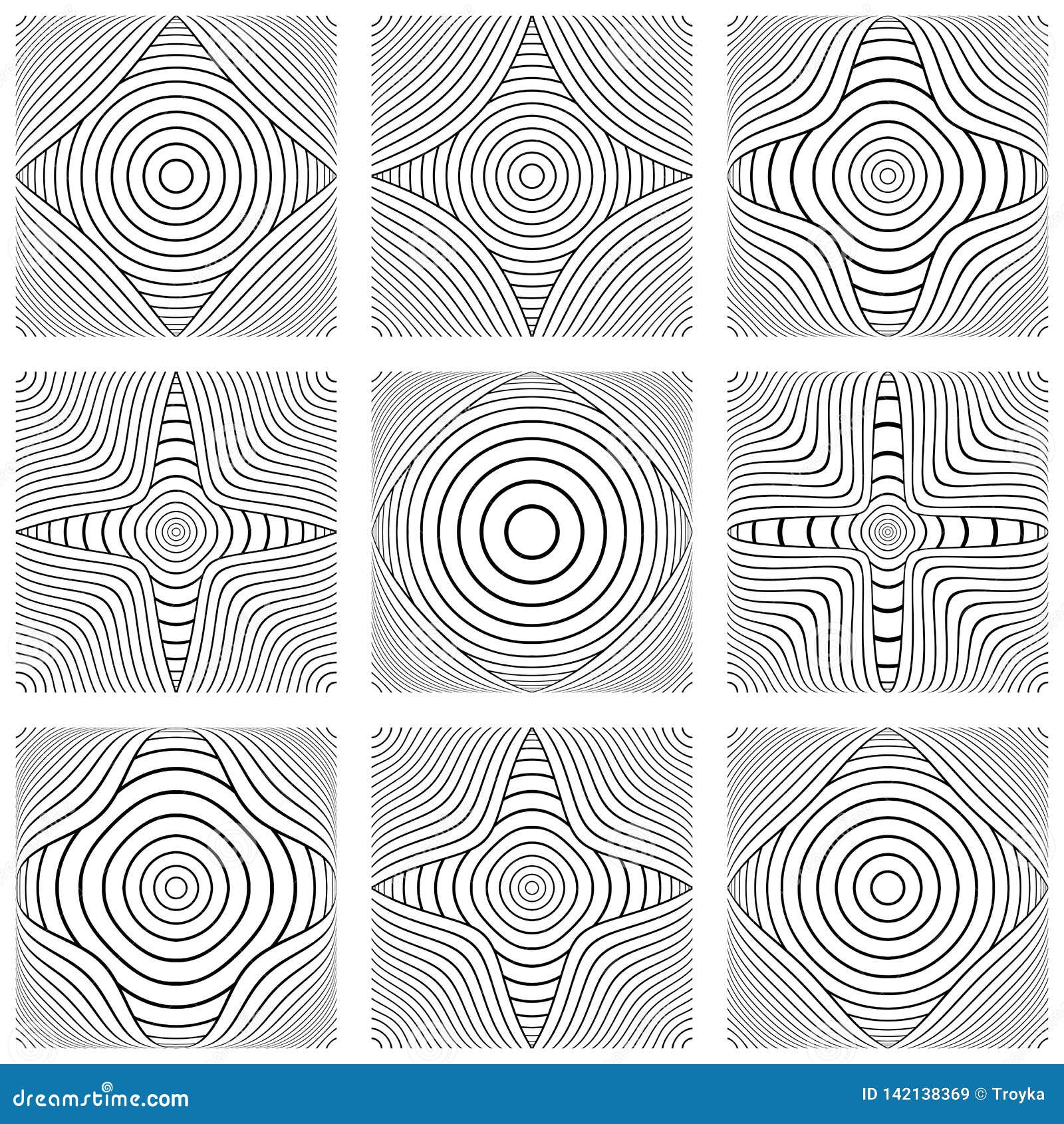 Design Elements Set. Lines Patterns Stock Vector - Illustration of ...