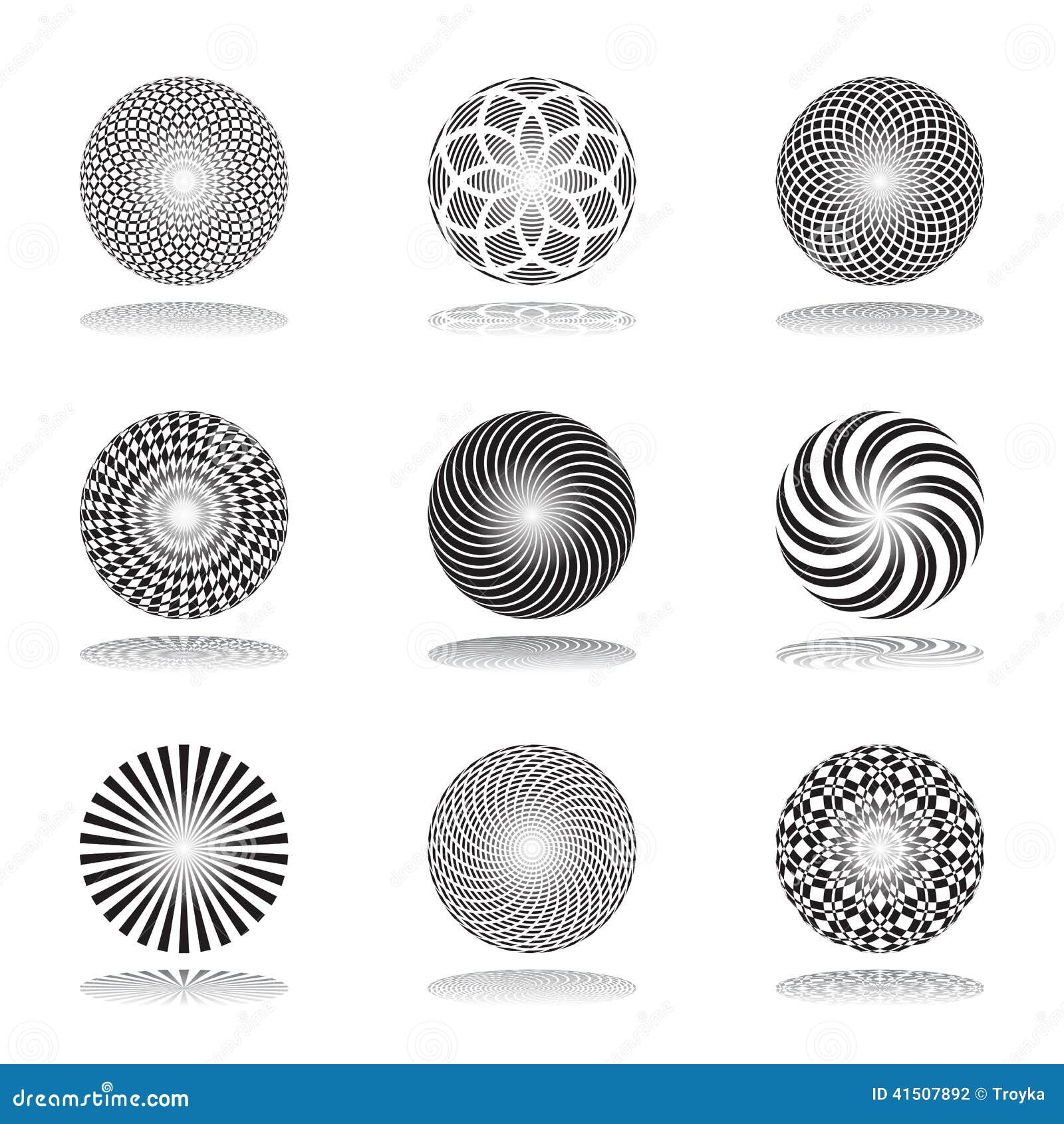 Design Elements Set.Patterns in Circle Shape. Abst Stock Vector ...