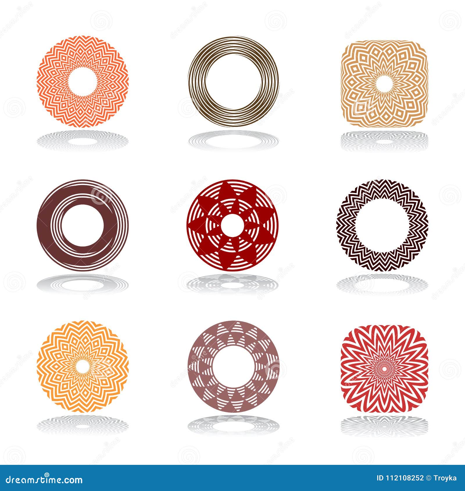 Design Elements Set Rotation Patterns Stock Vector Illustration Of