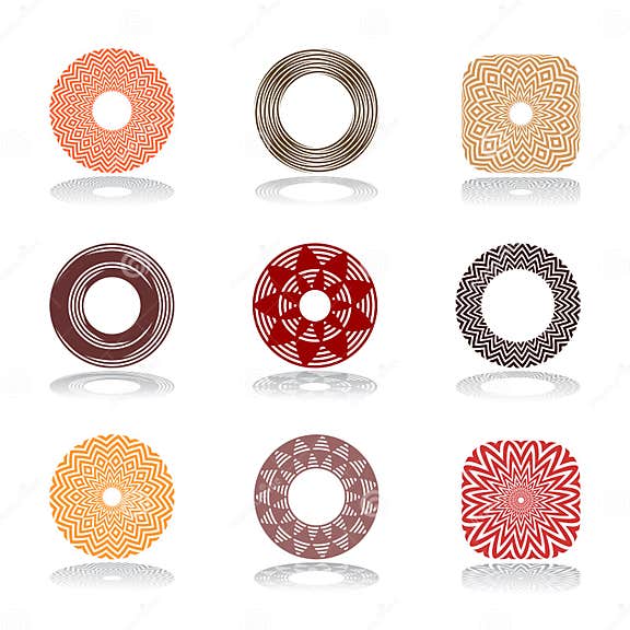 Design Elements Set. Rotation Patterns. Stock Vector - Illustration of ...