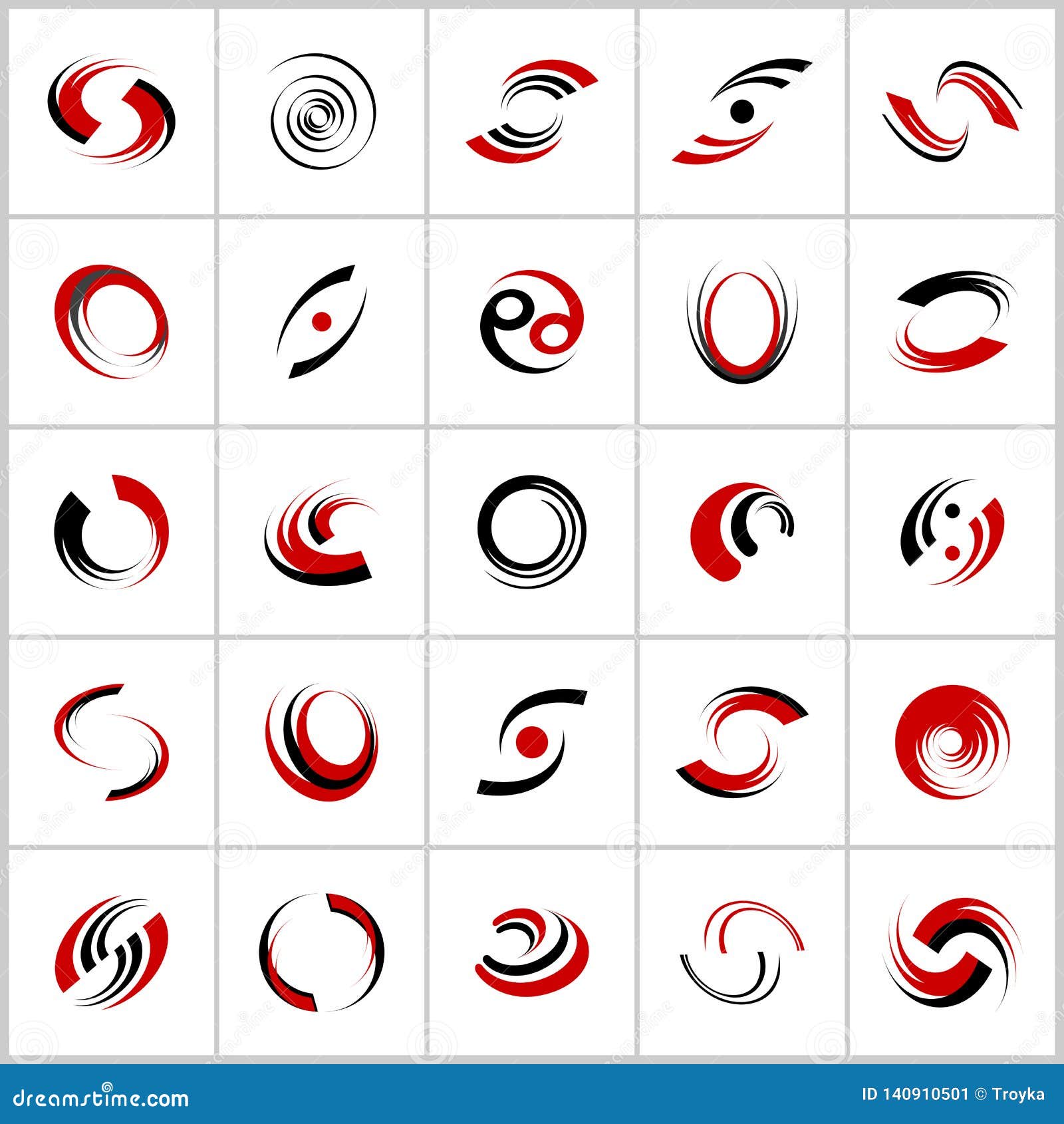 Design Elements Set. Rotation and Spiral Movement Stock Vector ...